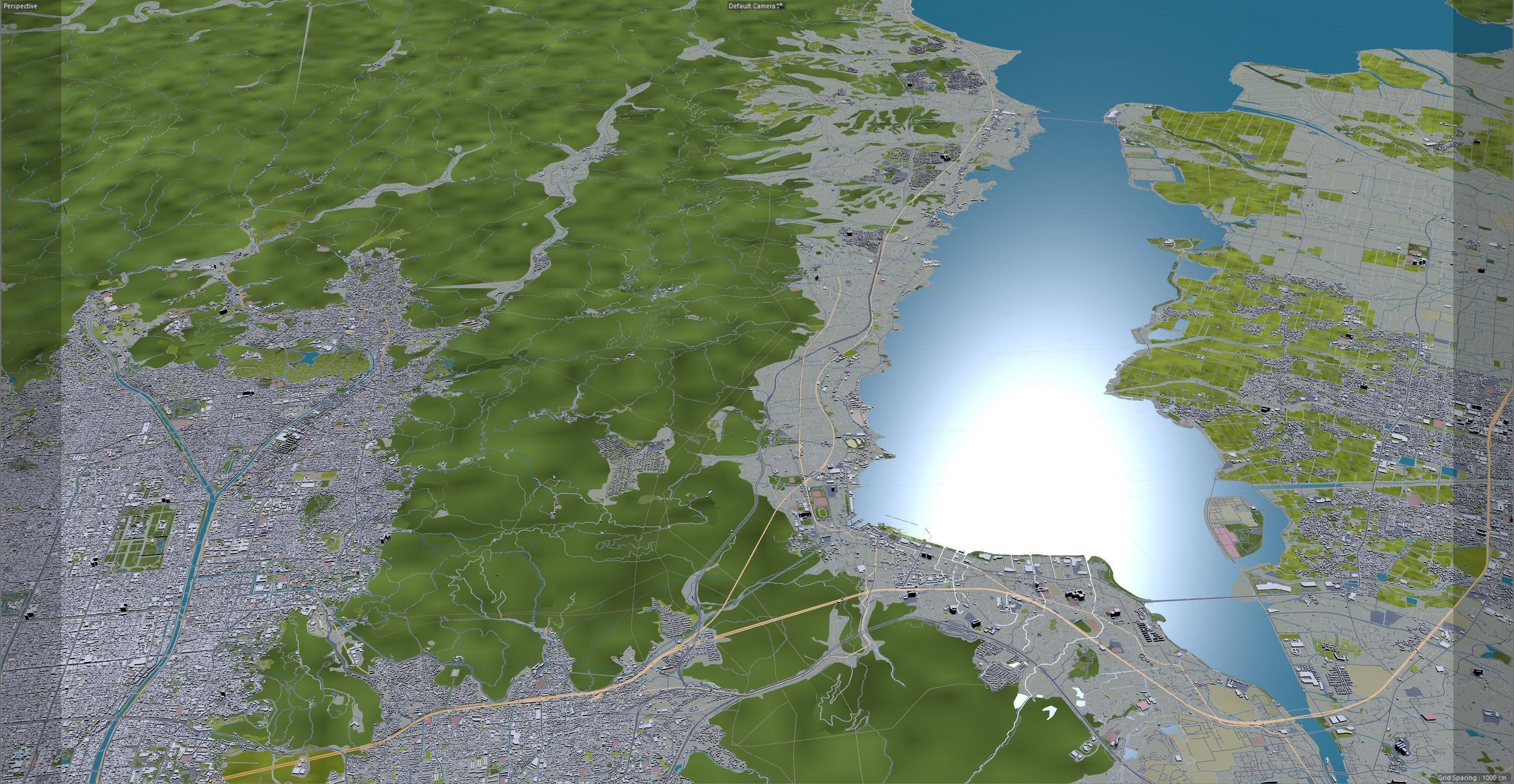 3D model Kyoto City in Japan 80km VR / AR / low-poly | CGTrader