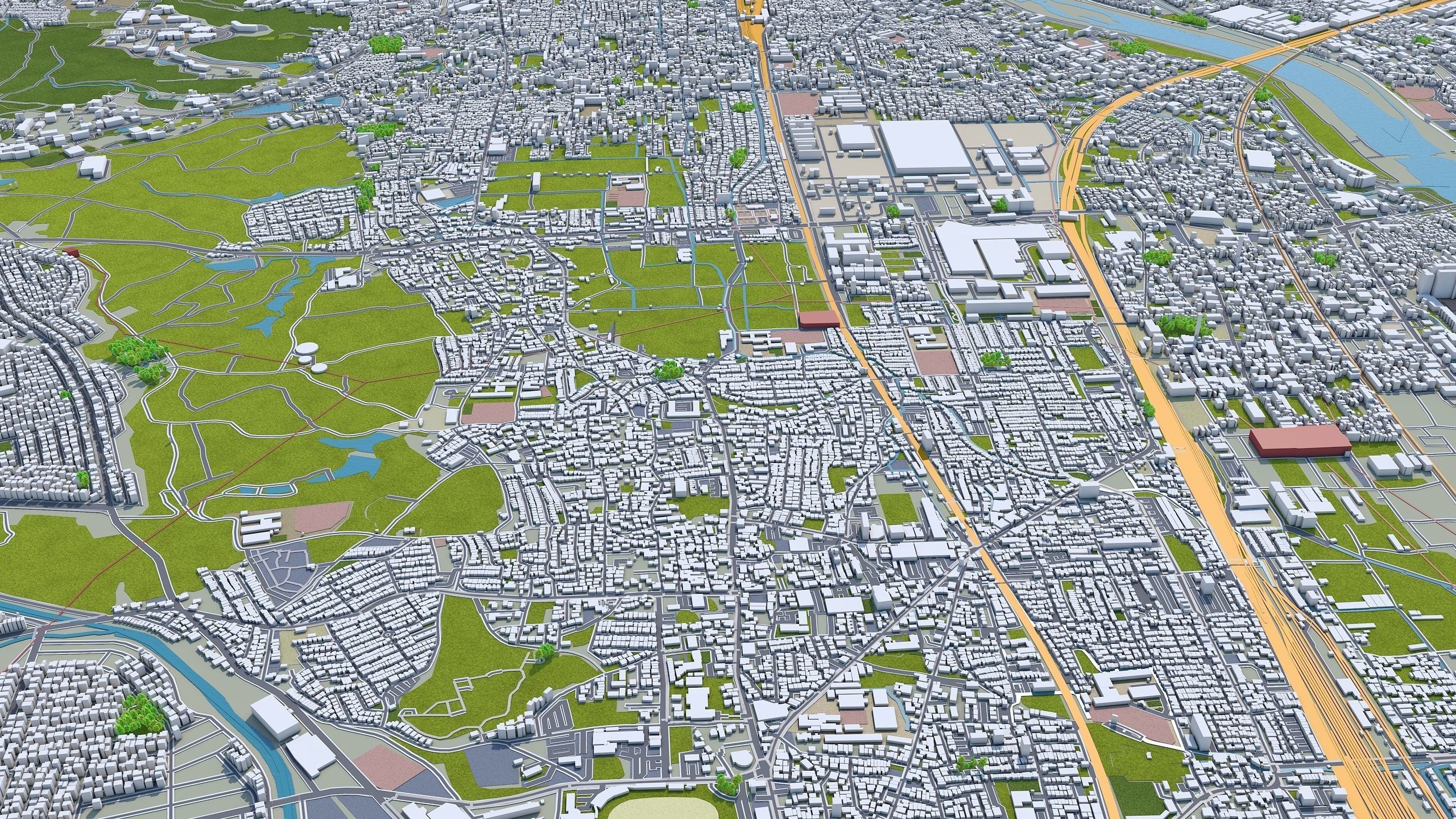 3D model Kyoto City in Japan 80km VR / AR / low-poly | CGTrader