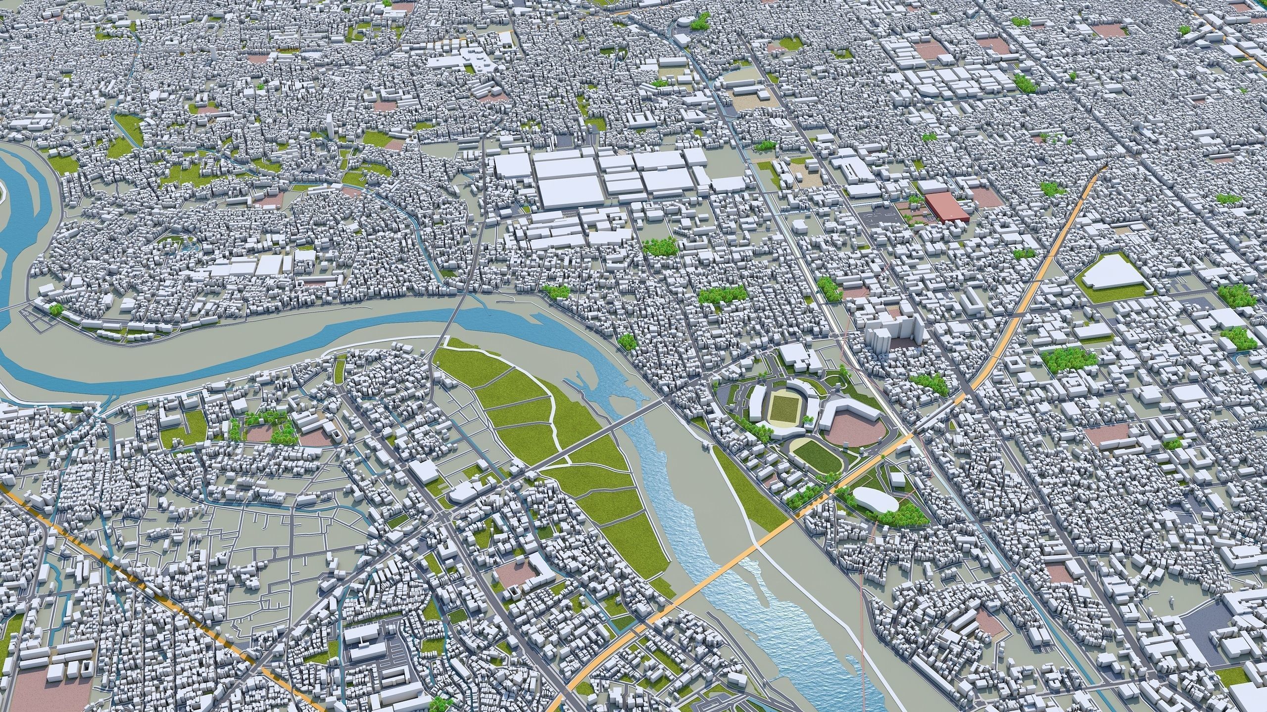 3D model Kyoto City in Japan 80km VR / AR / low-poly | CGTrader
