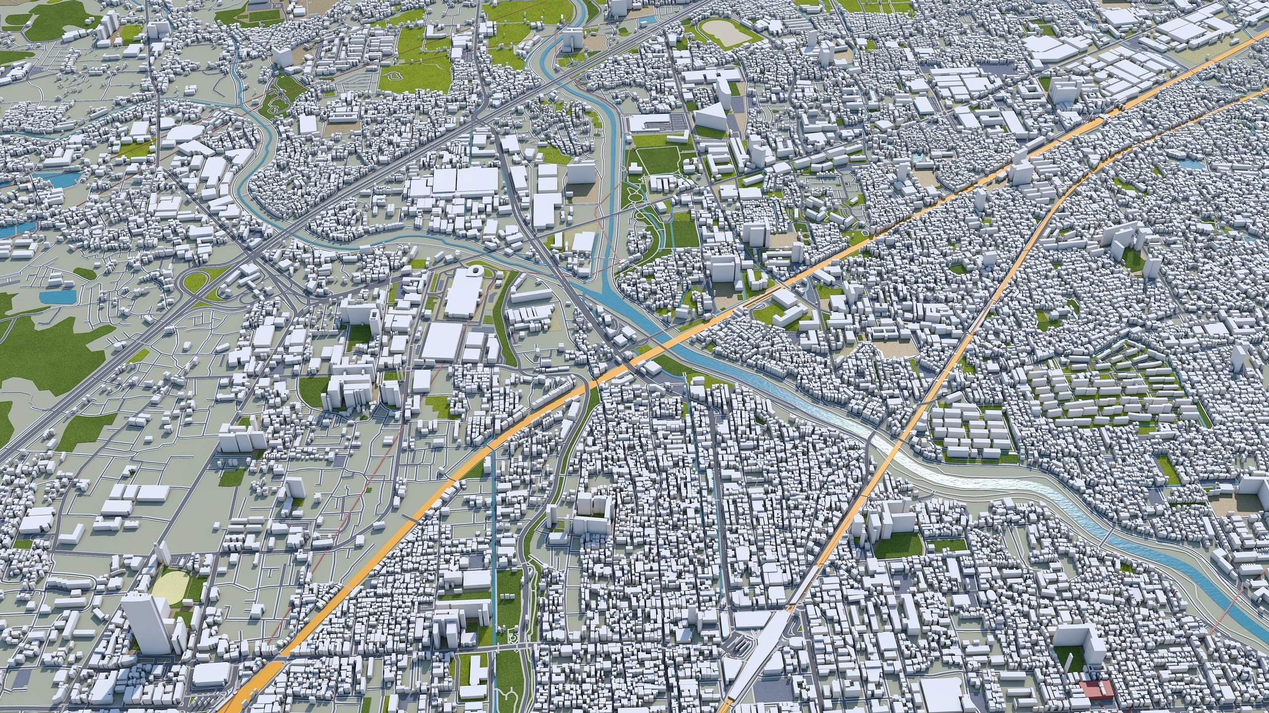 3D model Kyoto City in Japan 80km VR / AR / low-poly | CGTrader