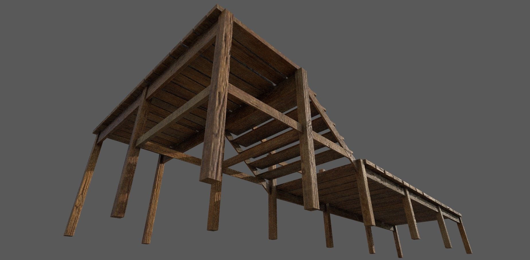 3D model wooden pier Low-poly 3D model VR / AR / low-poly | CGTrader