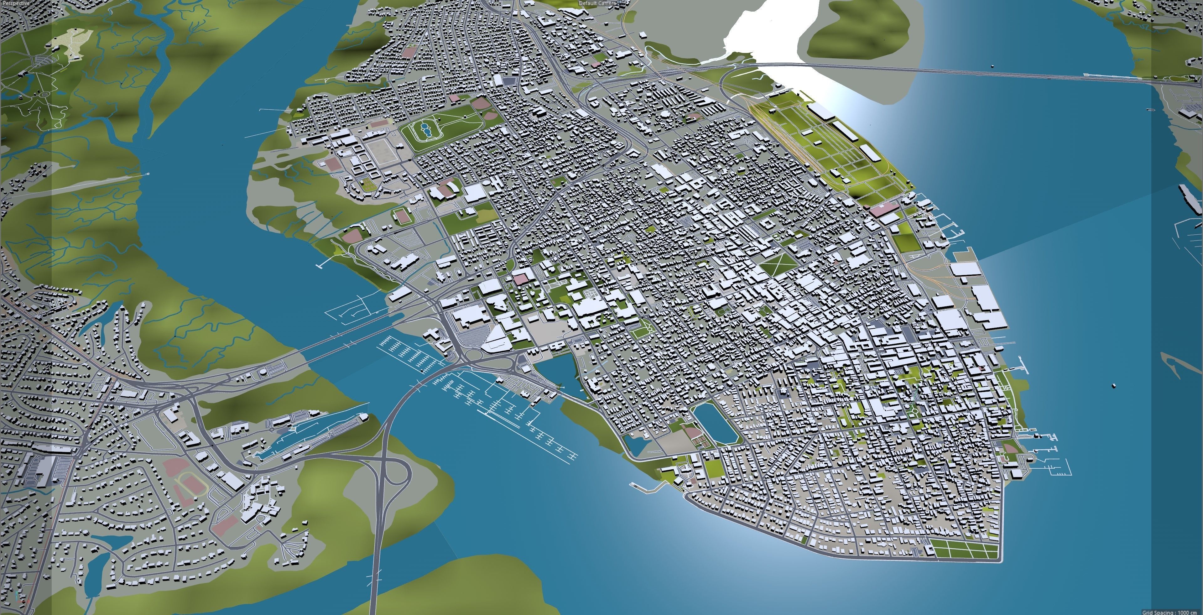 3D model Charleston City in South Carolina USA VR / AR / low-poly ...