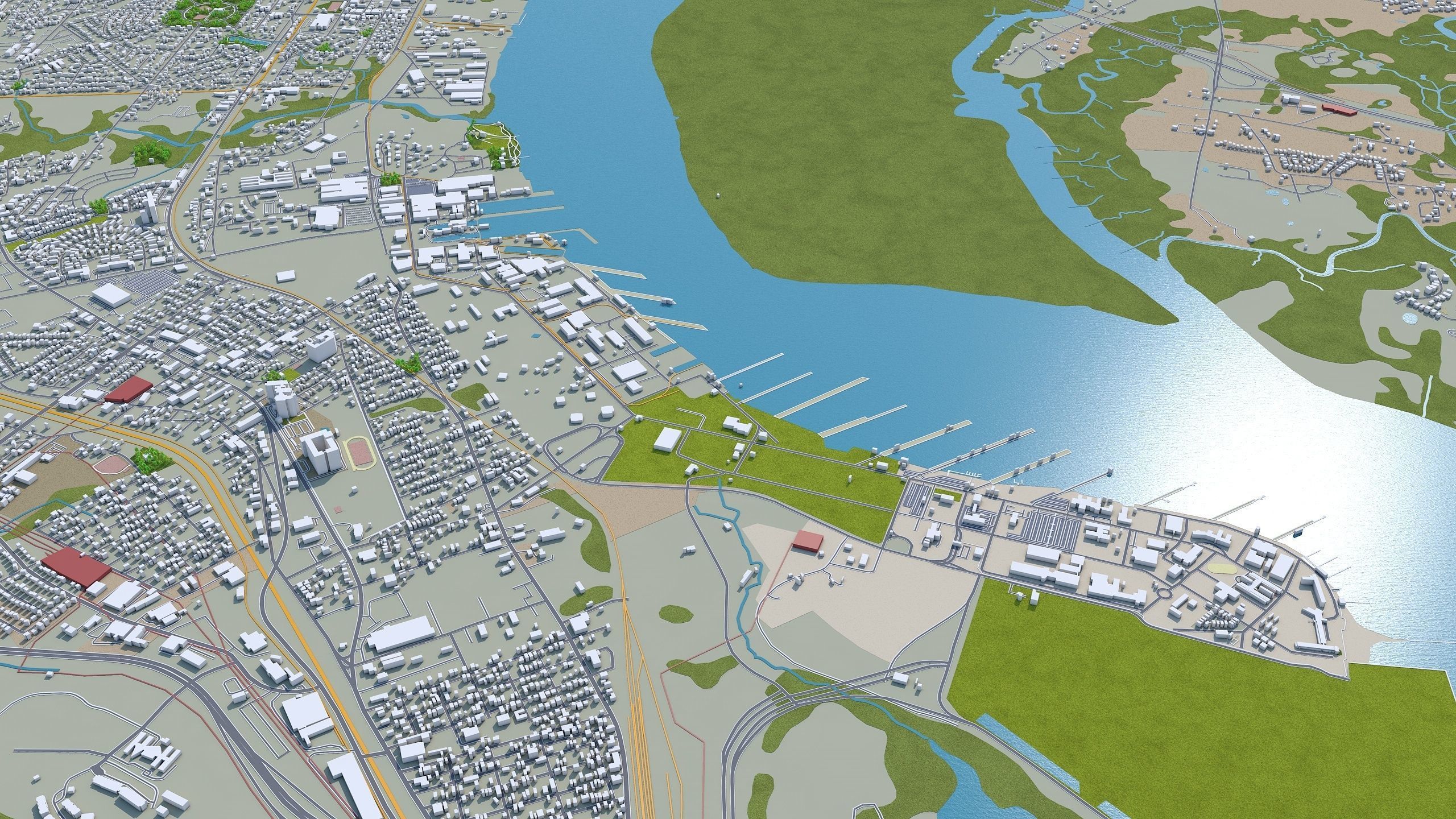 3D model Charleston City in South Carolina USA VR / AR / low-poly ...