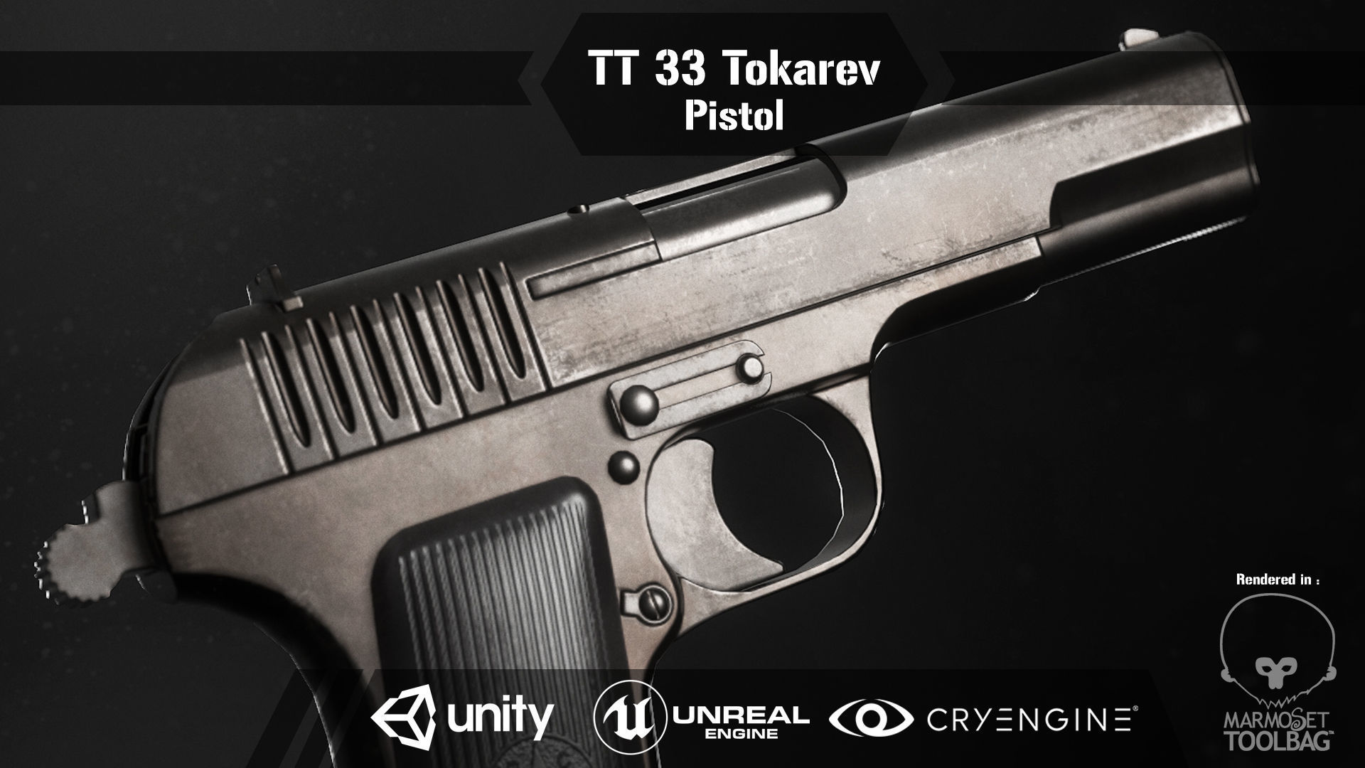 3D model TT 33 Tokarev pistol VR / AR / low-poly | CGTrader