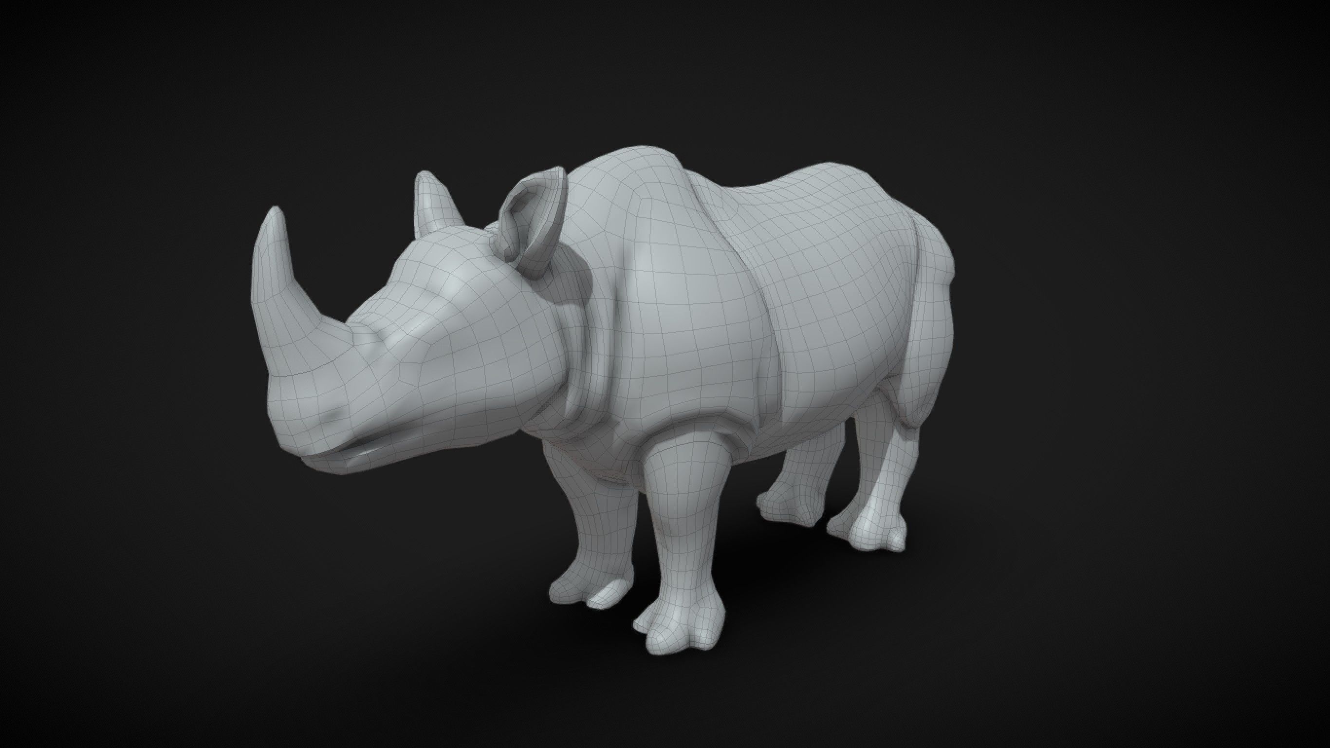 3D model Rhino BASE MESH VR / AR / low-poly | CGTrader