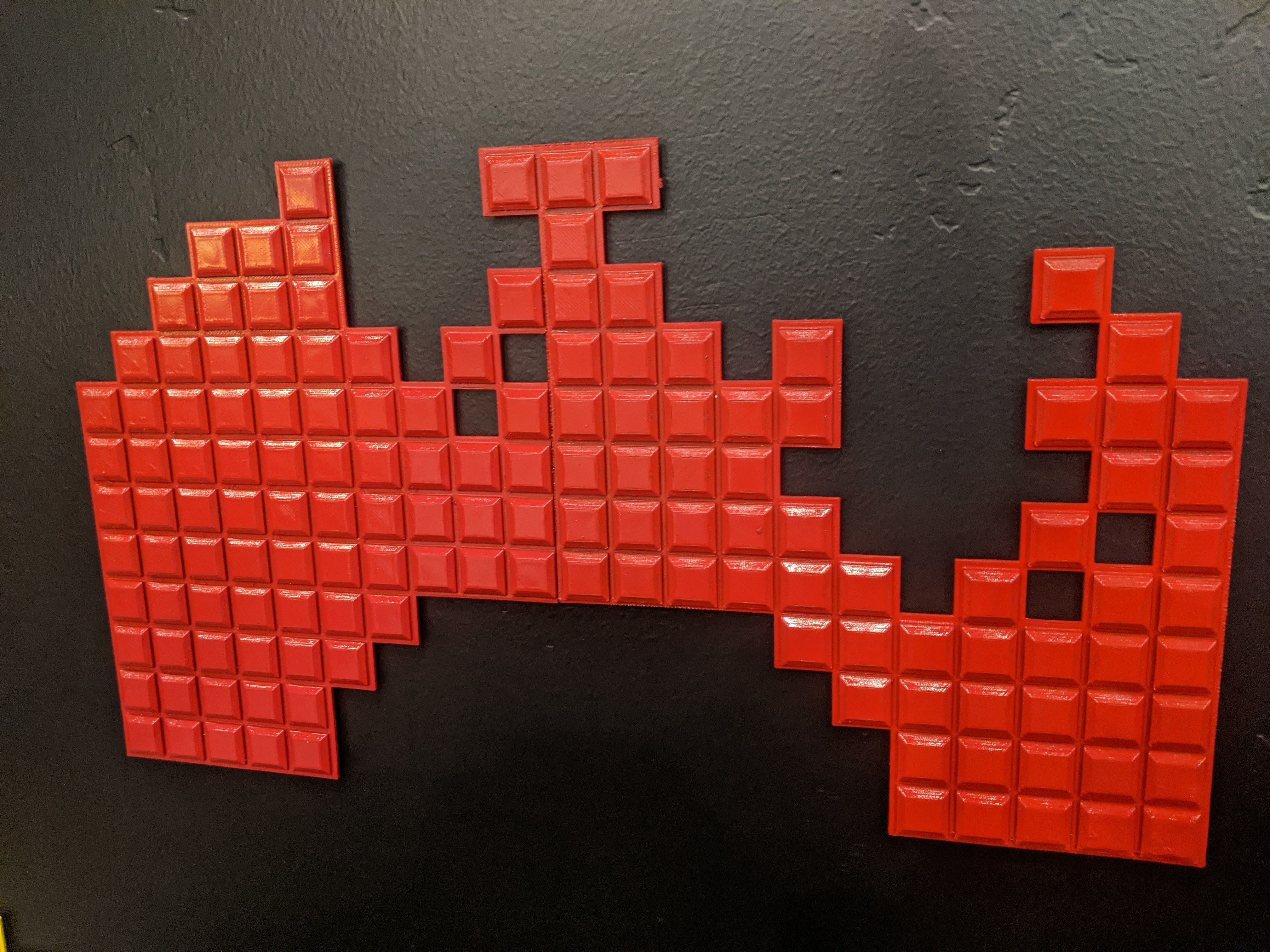3D Space Invaders Wall Art STL Files 3D model 3D printable | CGTrader