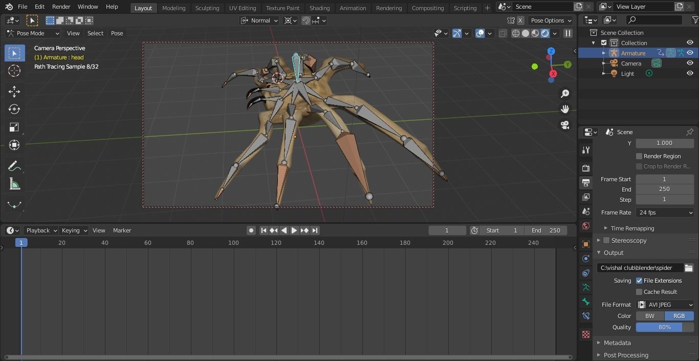 spider computer screen showing free VR / AR / low-poly 3D model rigged ...