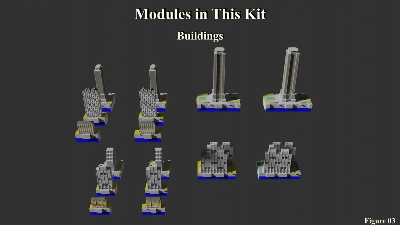 Building Blocks for Modern City Scenes - Kit 01 free 3D model | CGTrader