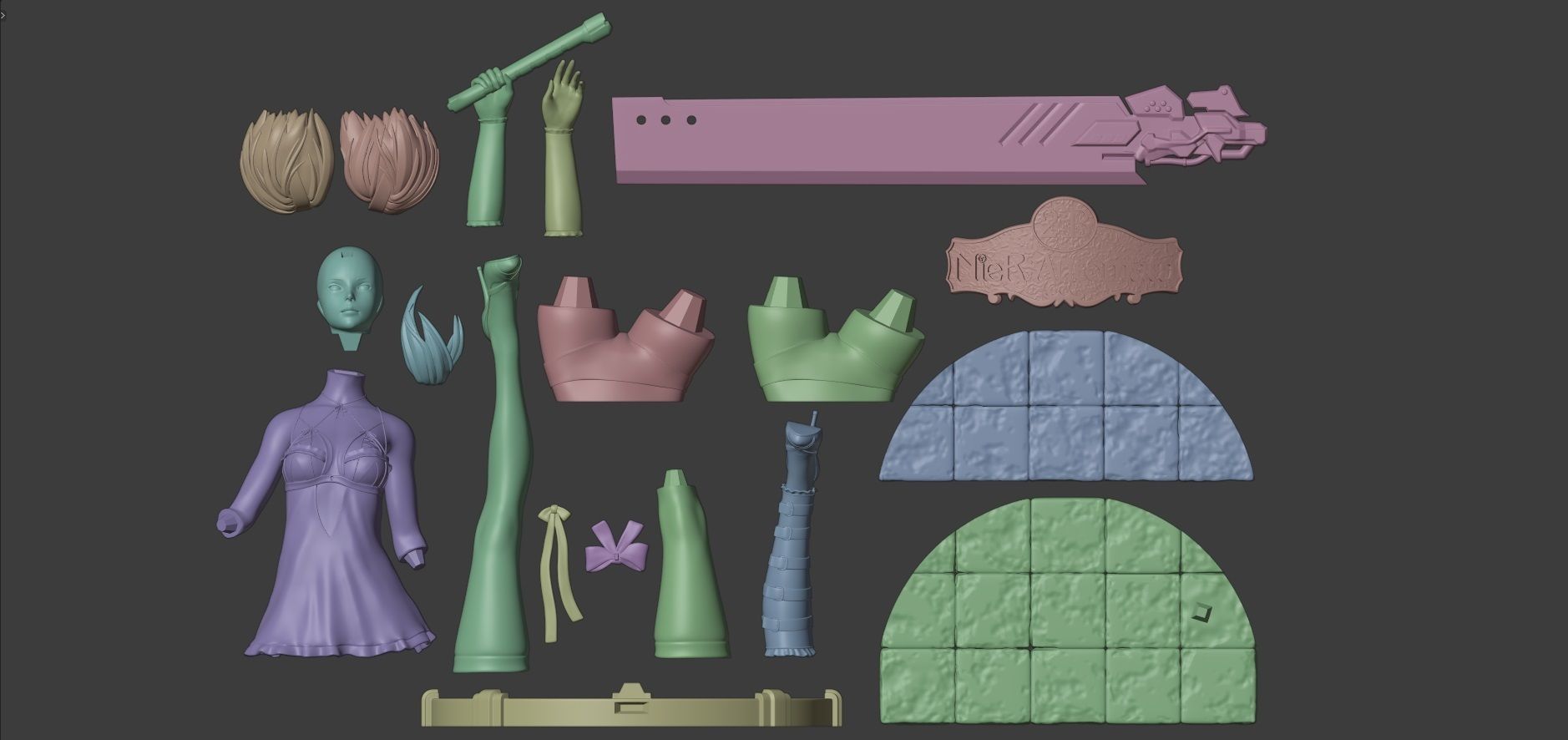 Nier Automata - 2B Kaine suit 3D model 3D printable | CGTrader