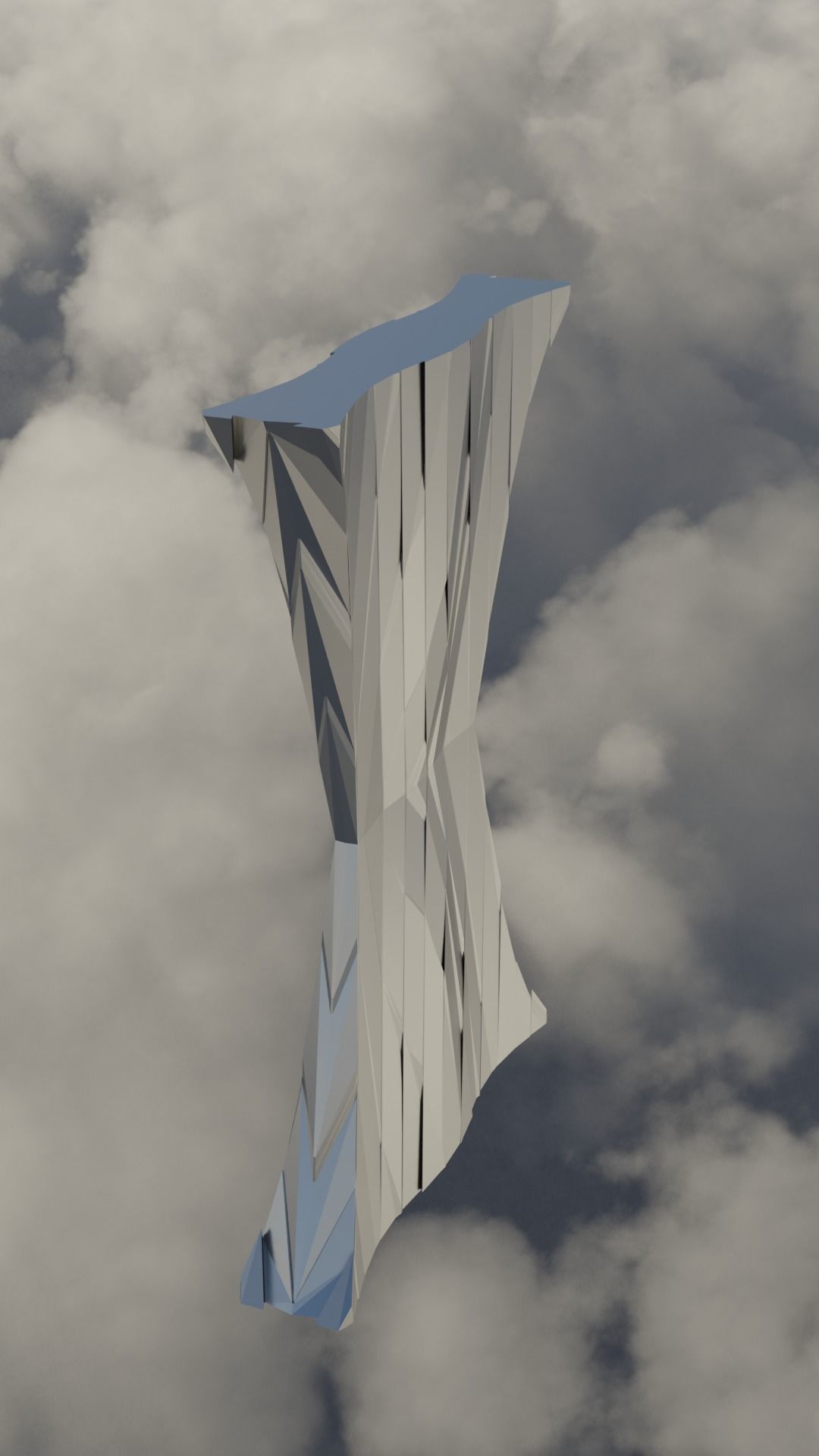 3D model Silver Futuristic Cubic Structure Pillar VR / AR / low-poly ...