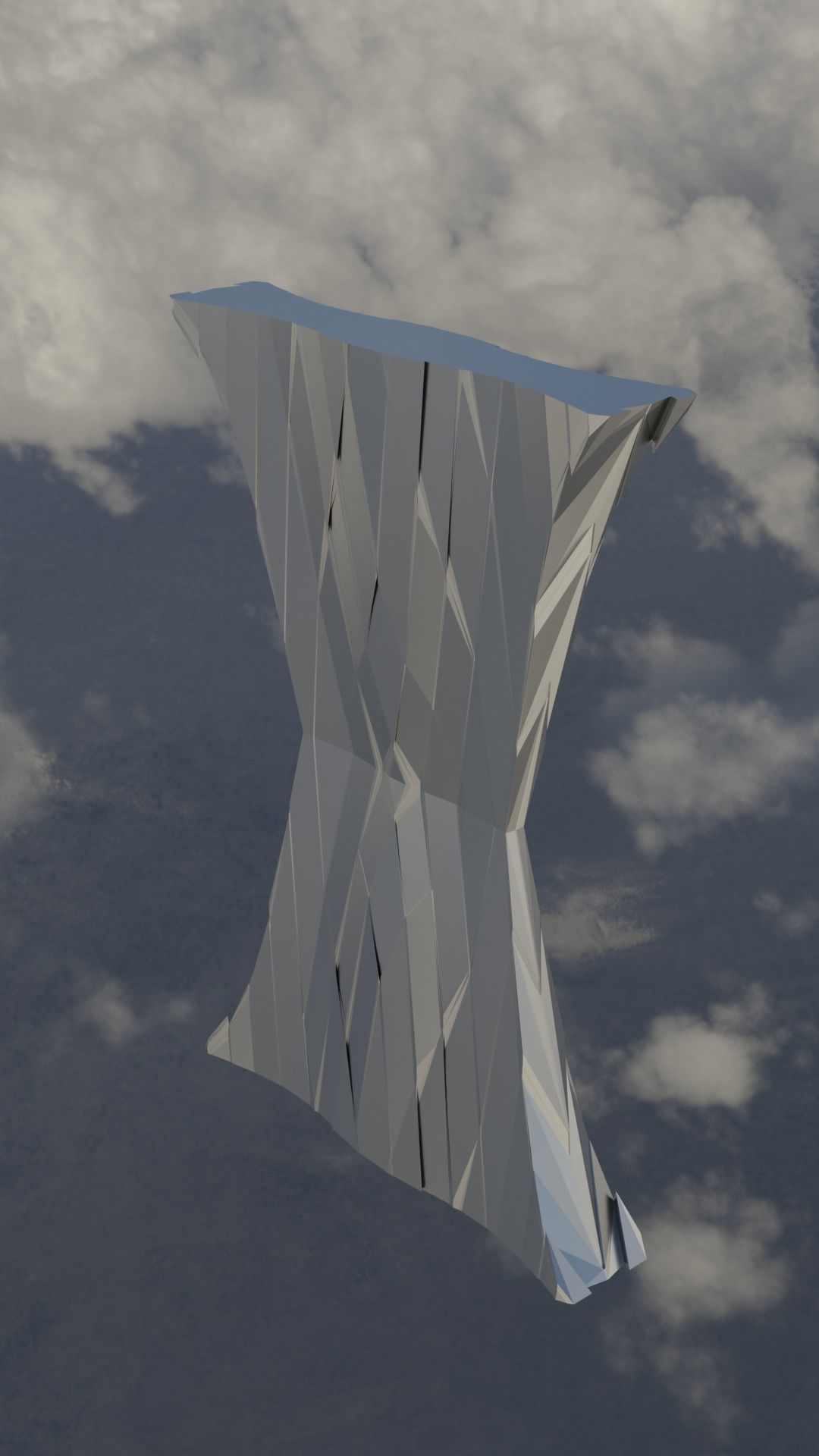 3D model Silver Futuristic Cubic Structure Pillar VR / AR / low-poly ...