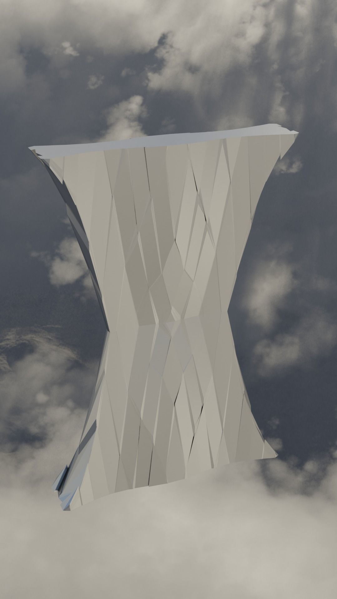 3D model Silver Futuristic Cubic Structure Pillar VR / AR / low-poly ...