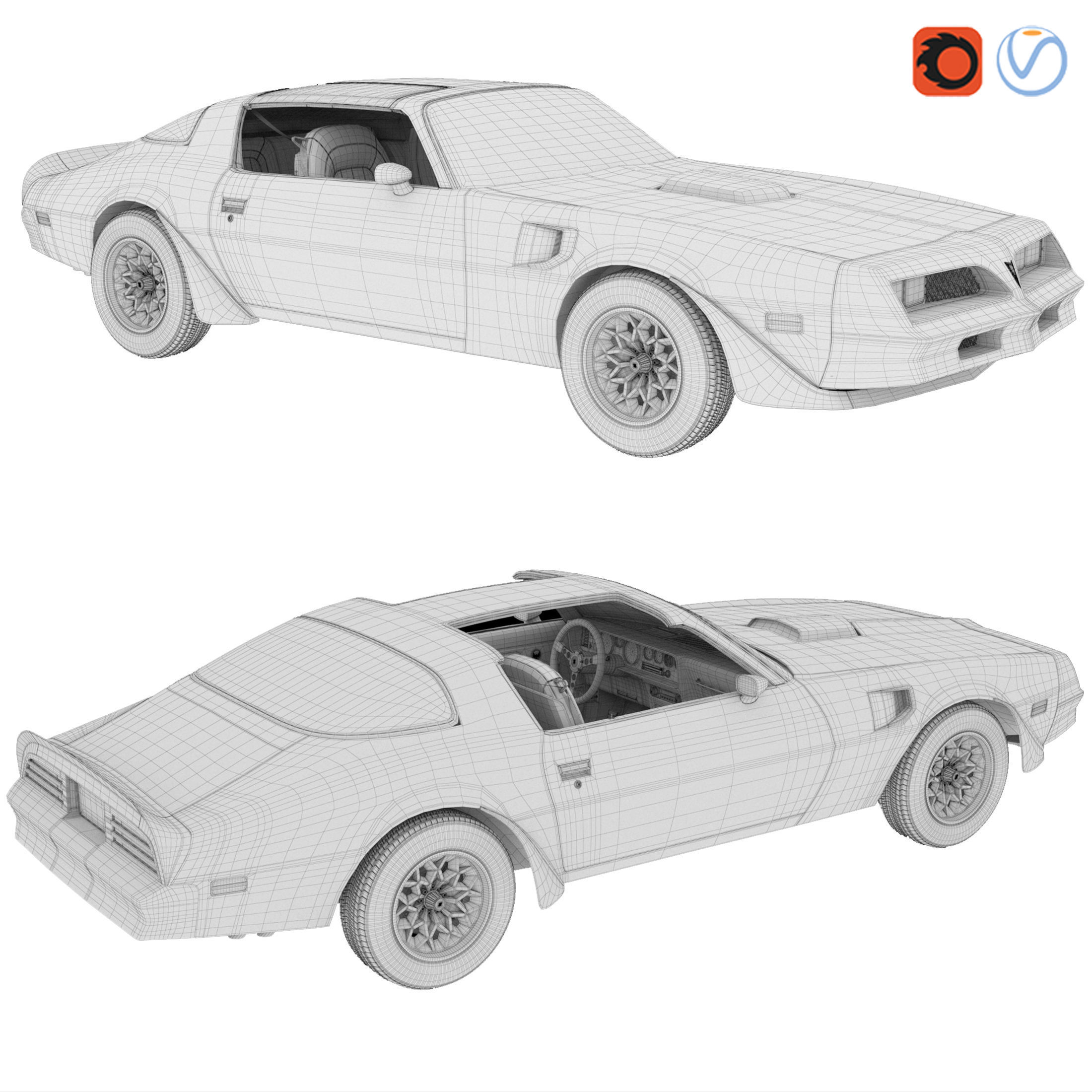 Pontiac Firebird Trans Am 1977 T-Top 3D model | CGTrader