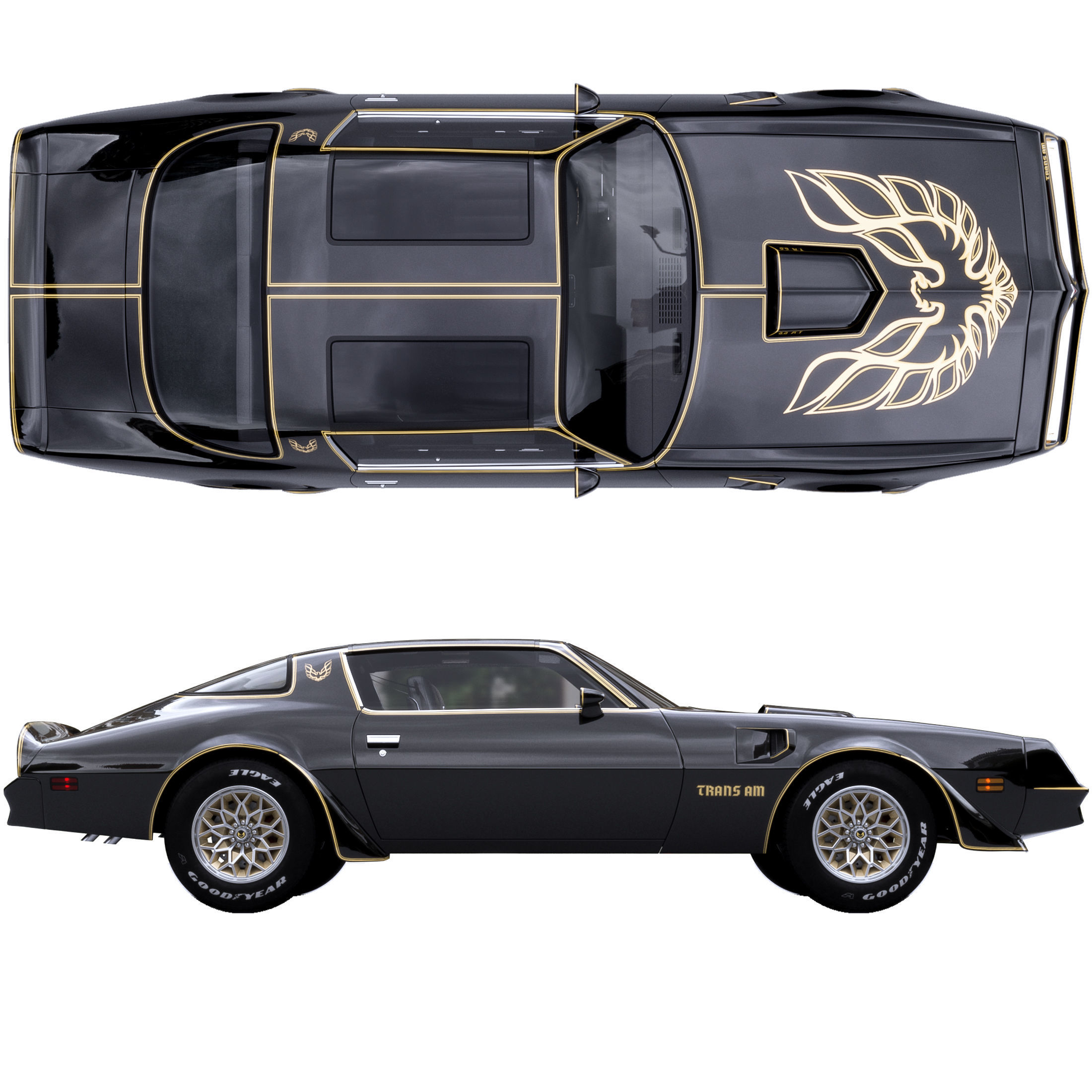 Pontiac Firebird Trans Am 1977 T-Top 3D model | CGTrader