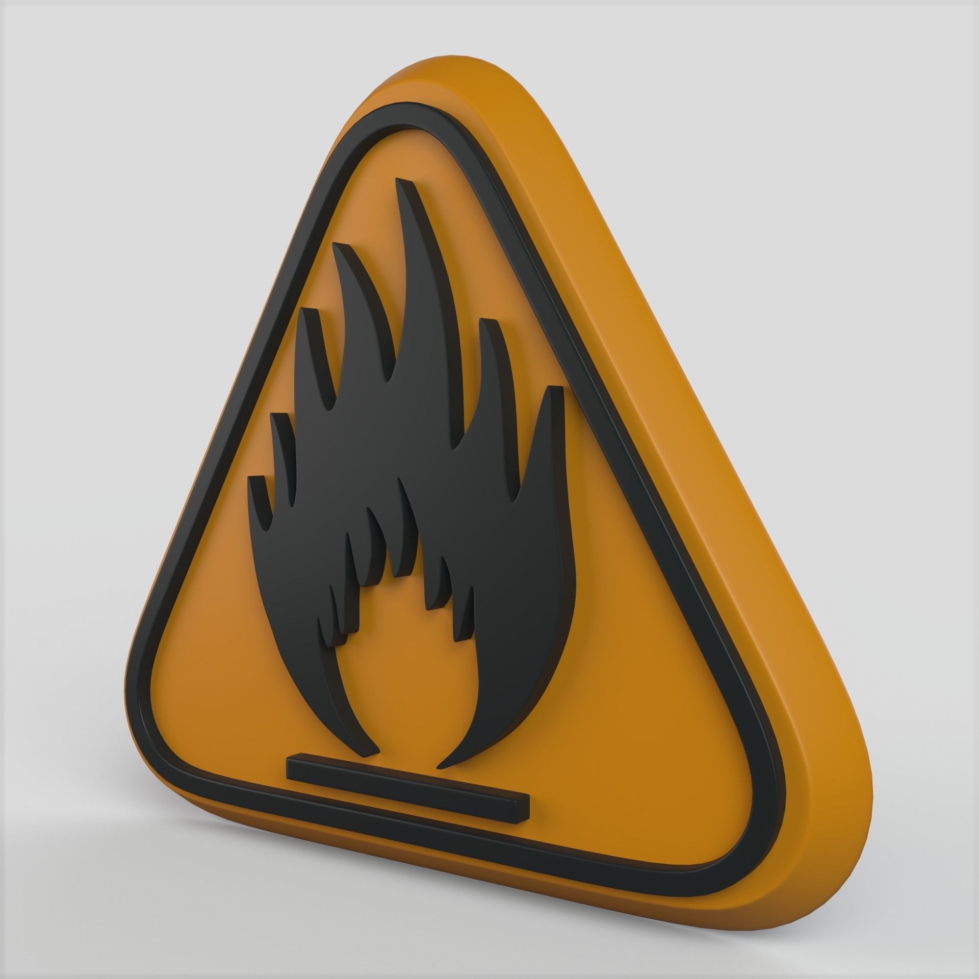 3D model Warning Flammable VR / AR / low-poly | CGTrader