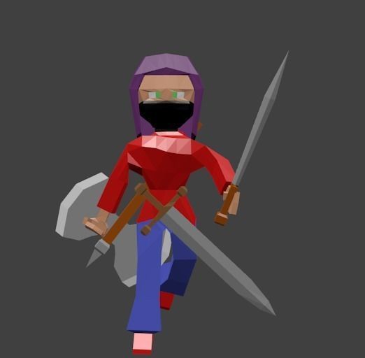 3D model Low Poly RPG Character with swords VR / AR / low-poly | CGTrader