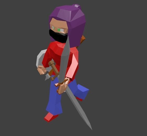3D model Low Poly RPG Character with swords VR / AR / low-poly | CGTrader