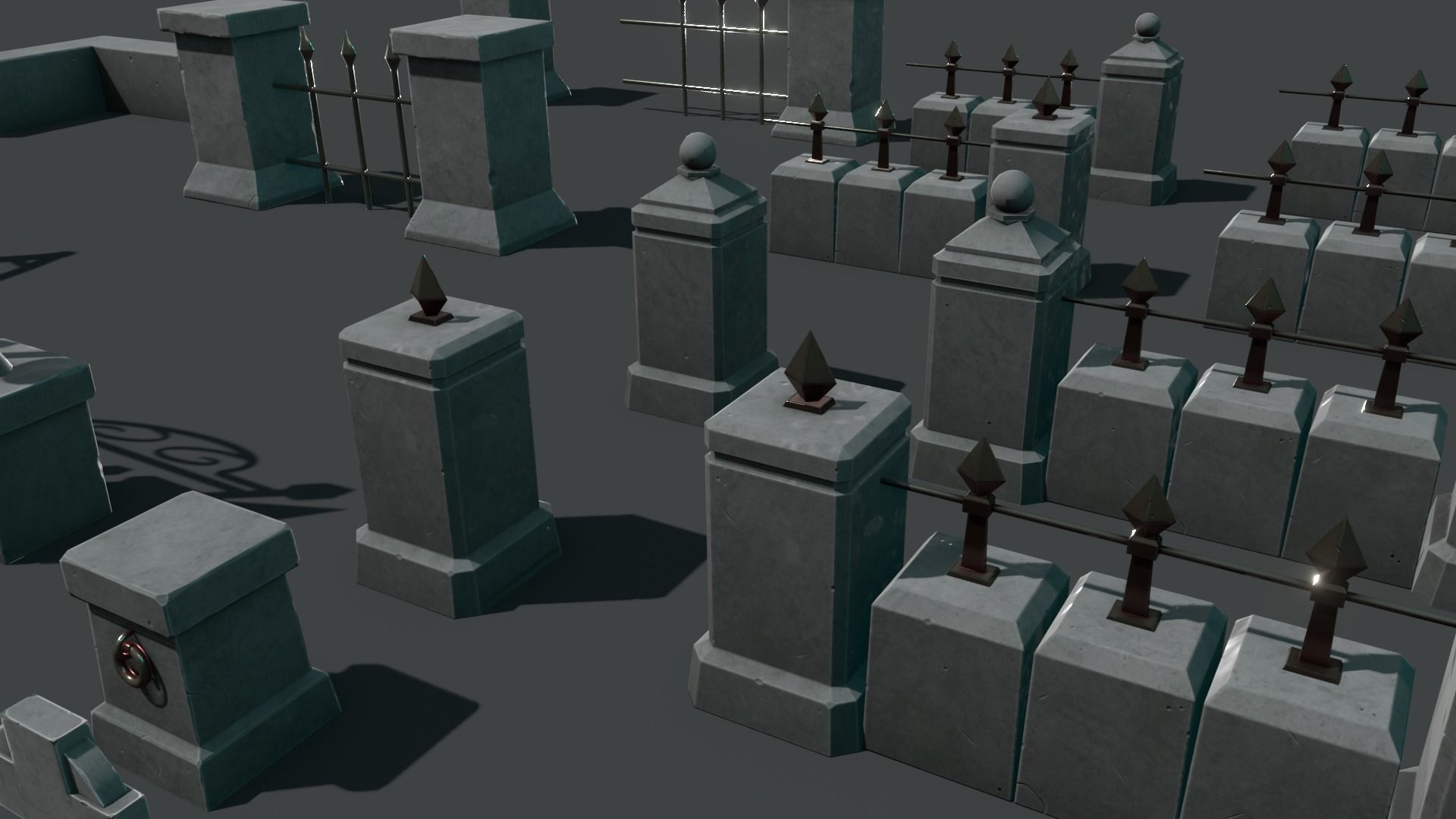 3D model Stylized 3D Cemetery Graveyard Pack Low-poly VR / AR / low ...