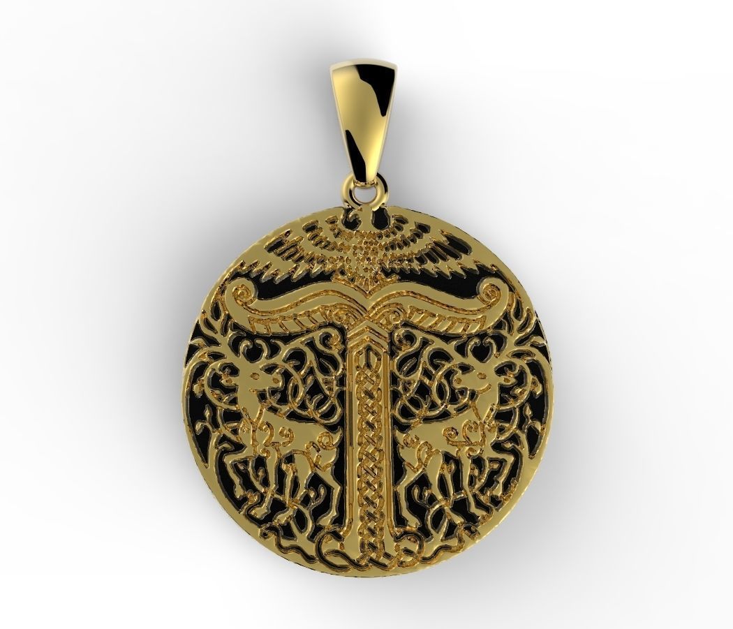 Amulete eagle and deers 3D model 3D printable | CGTrader