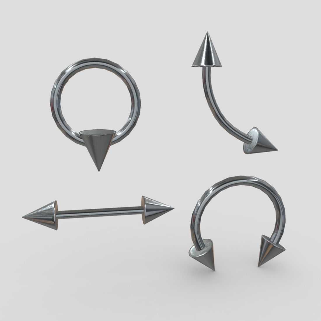 3D model Piercings 2 VR / AR / low-poly | CGTrader