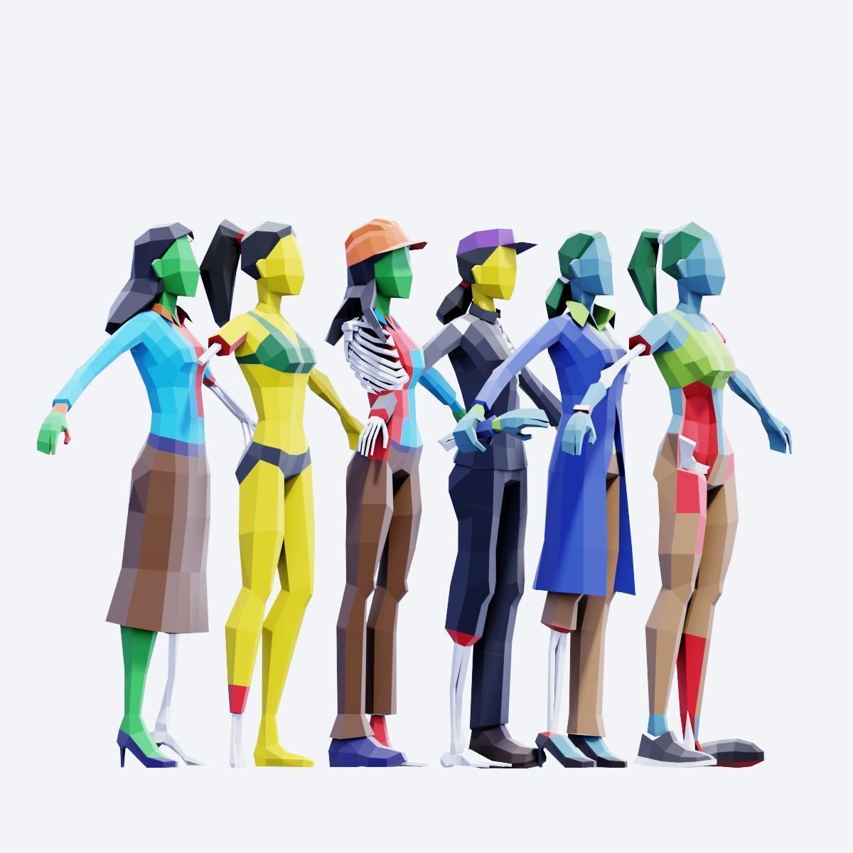 3D model Low Poly Zombies - Animated and Rigged VR / AR / low-poly ...