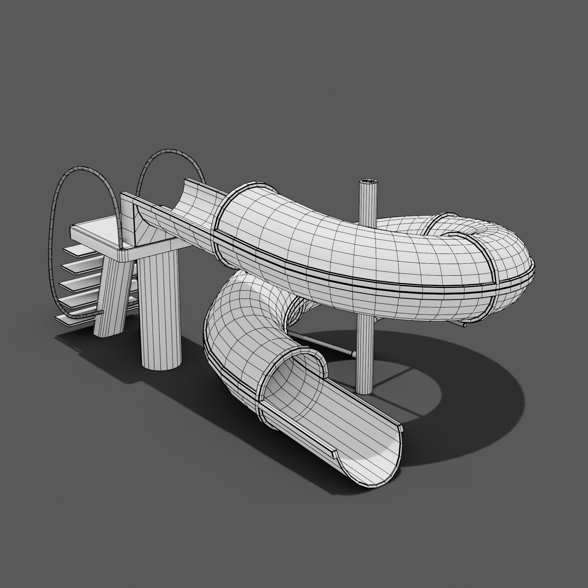 Small Plastic Playground Waterpark Slide 3D model | CGTrader
