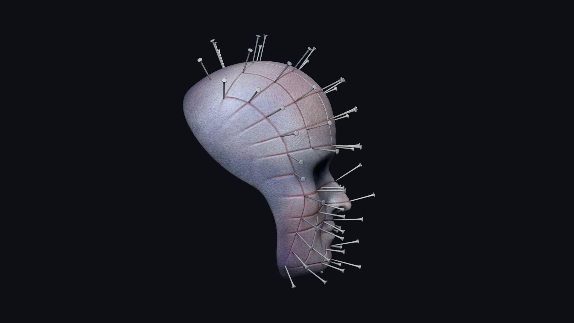 3D model Hellraiser Pinhead Mask - Halloween Terror VR / AR / low-poly ...