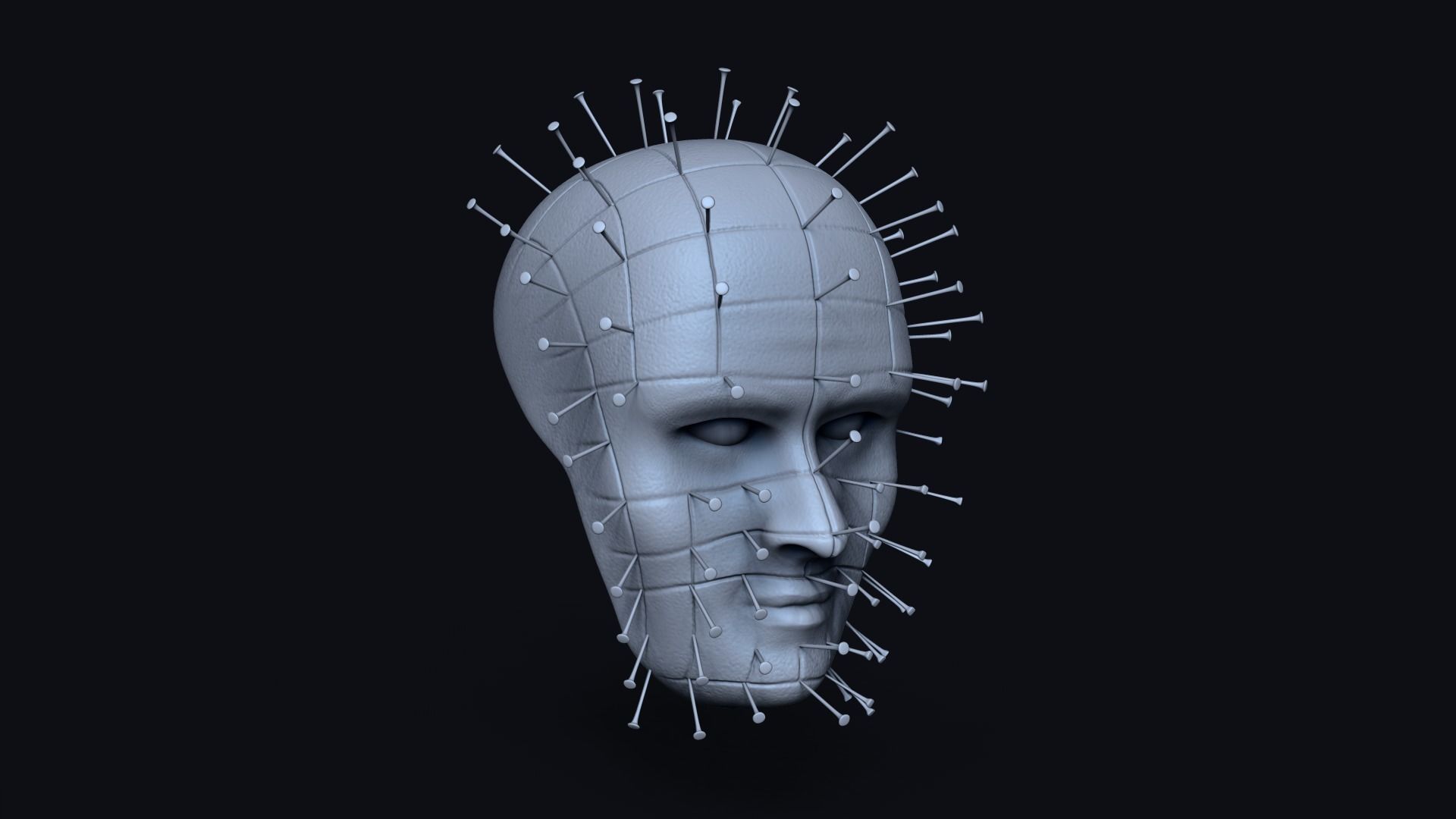 3D model Hellraiser Pinhead Mask - Halloween Terror VR / AR / low-poly ...