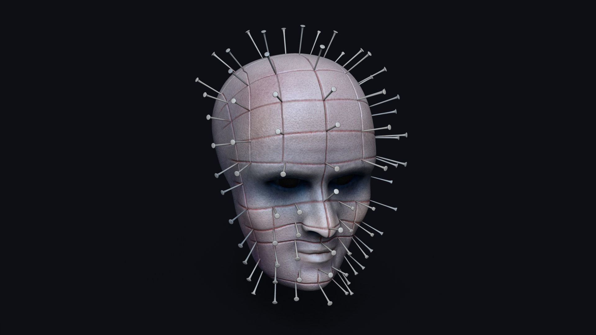 3D model Hellraiser Pinhead Mask - Halloween Terror VR / AR / low-poly ...