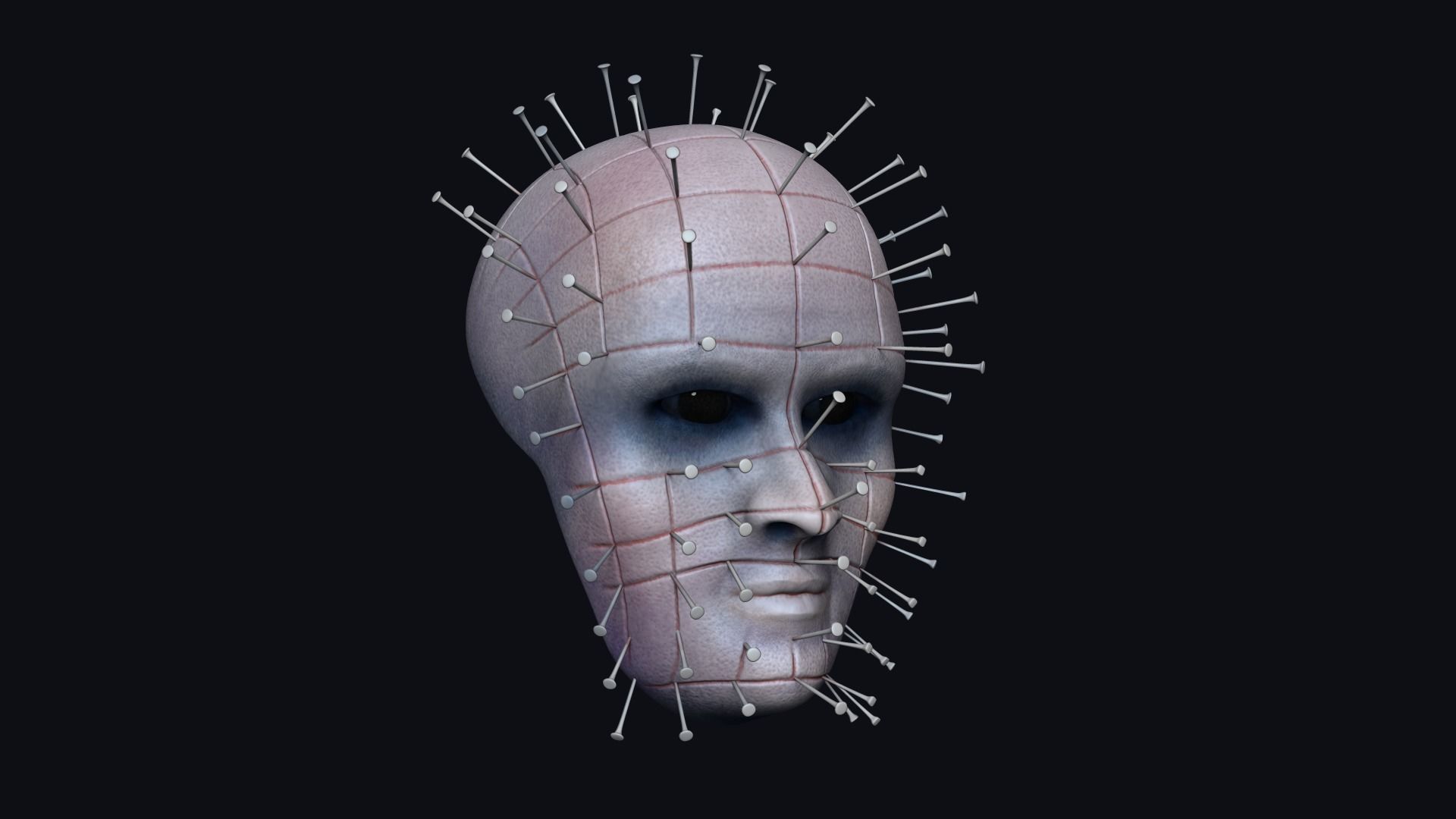 3D model Hellraiser Pinhead Mask - Halloween Terror VR / AR / low-poly ...