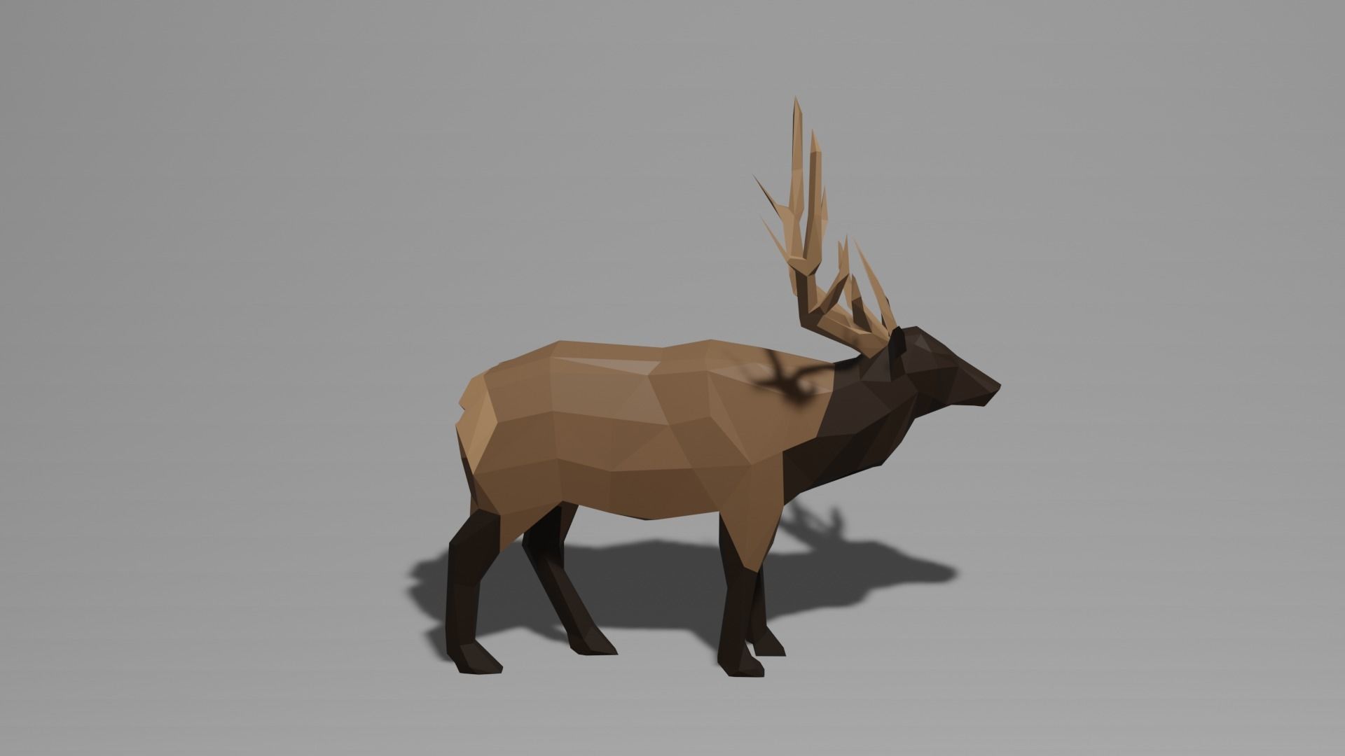 3D model Low Poly Elk deer with antlers VR / AR / low-poly | CGTrader