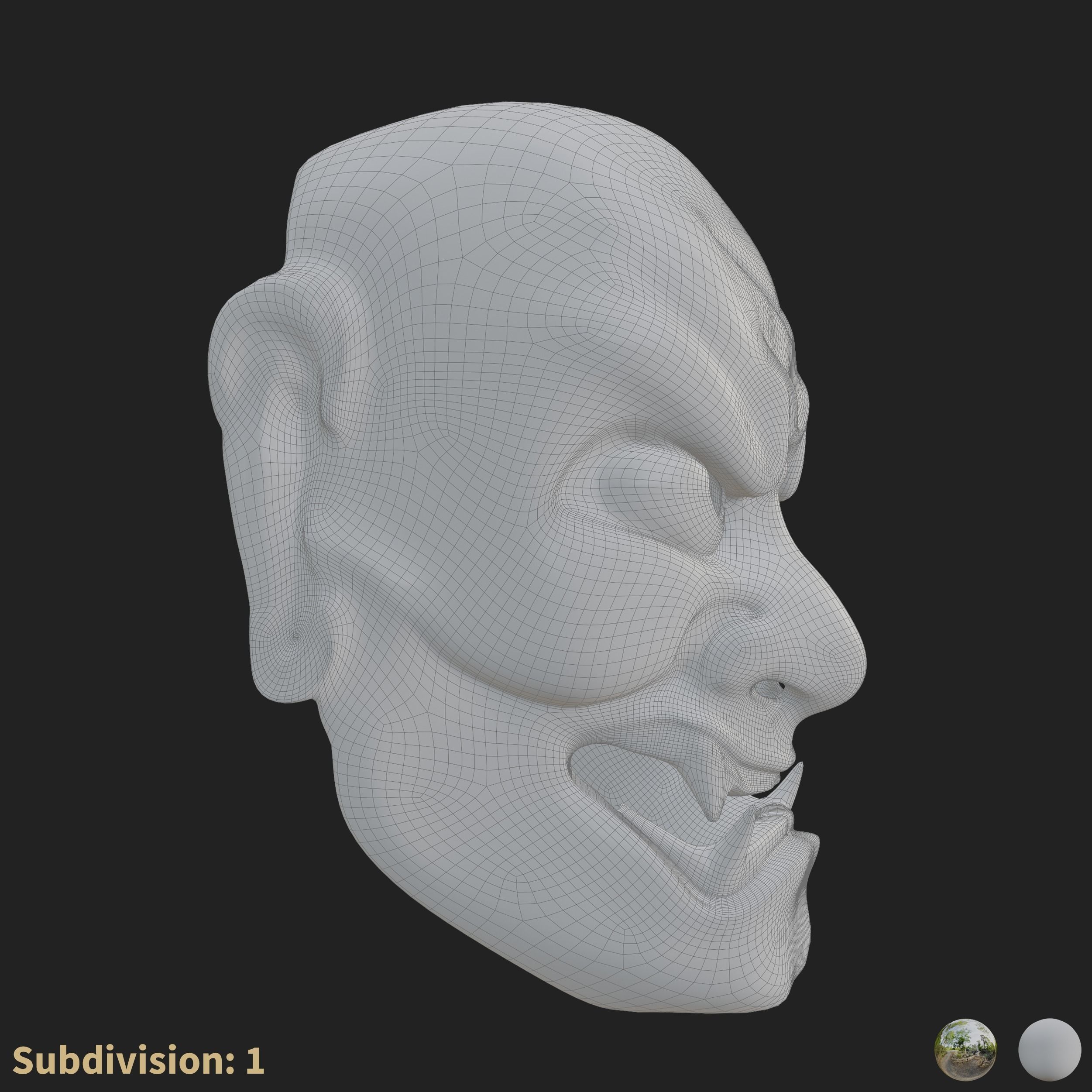 Japanese Mask Shikami Noh theatre mask 3d model 3D model | CGTrader