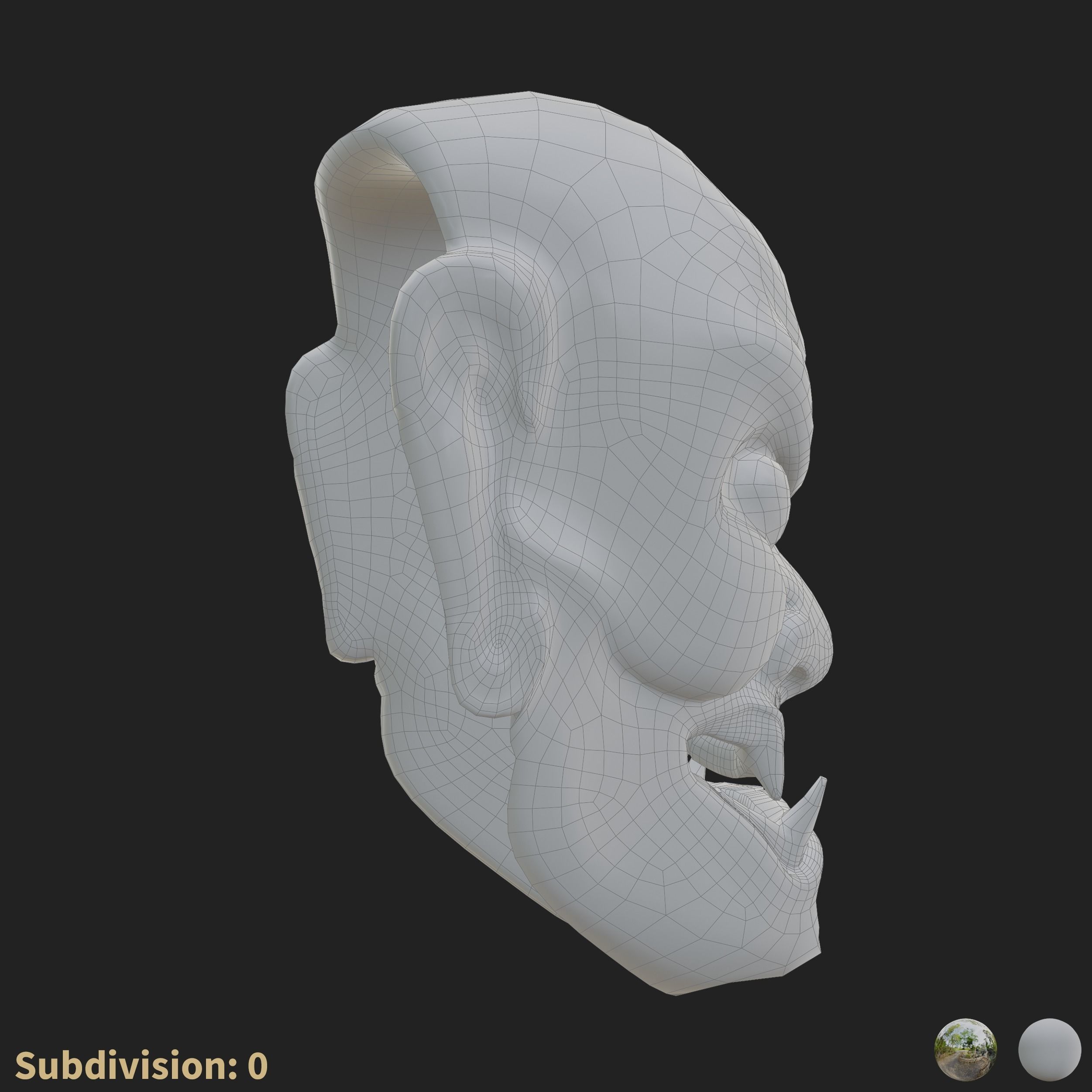 Japanese Mask Shikami Noh theatre mask 3d model 3D model | CGTrader
