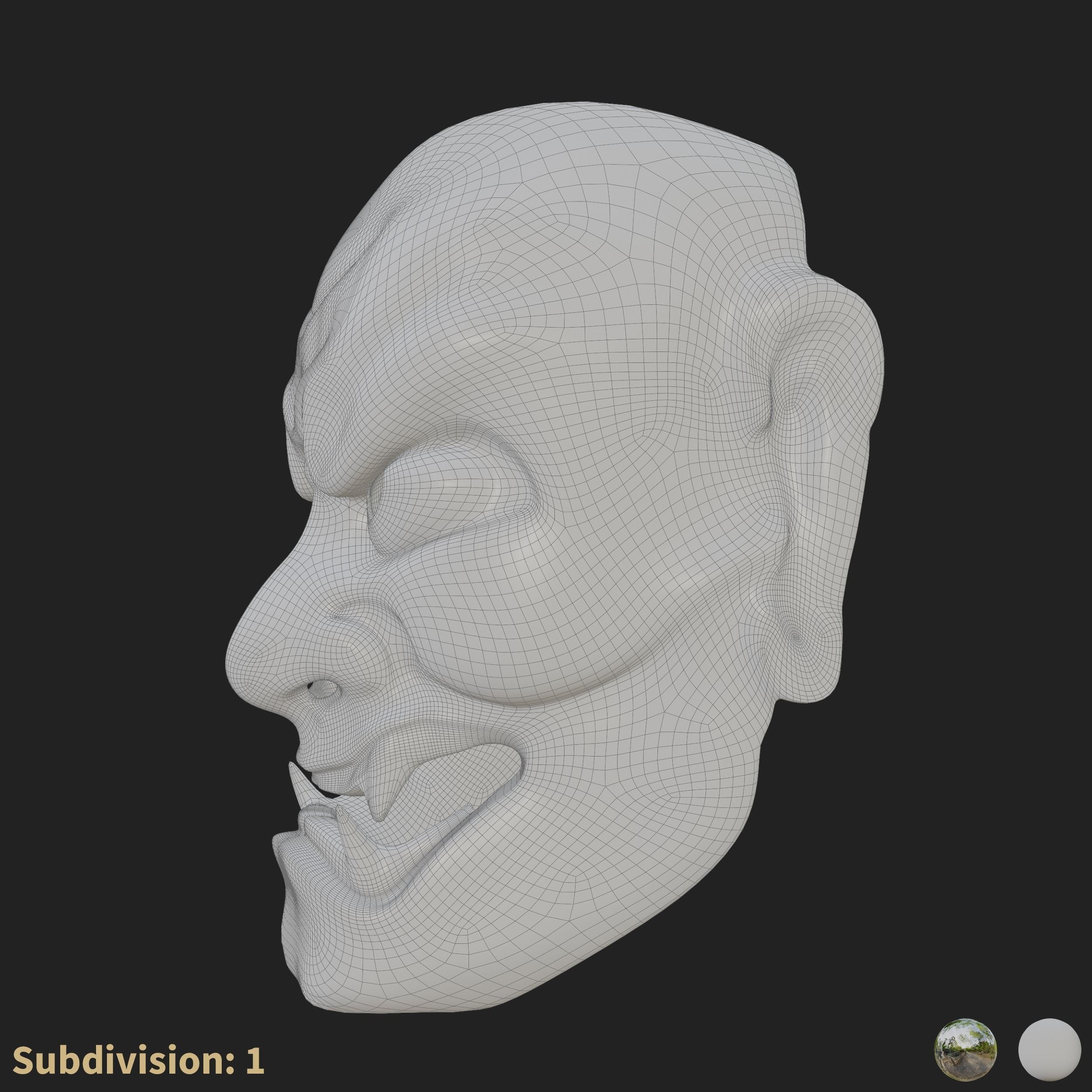 Japanese Mask Shikami Noh theatre mask 3d model 3D model | CGTrader