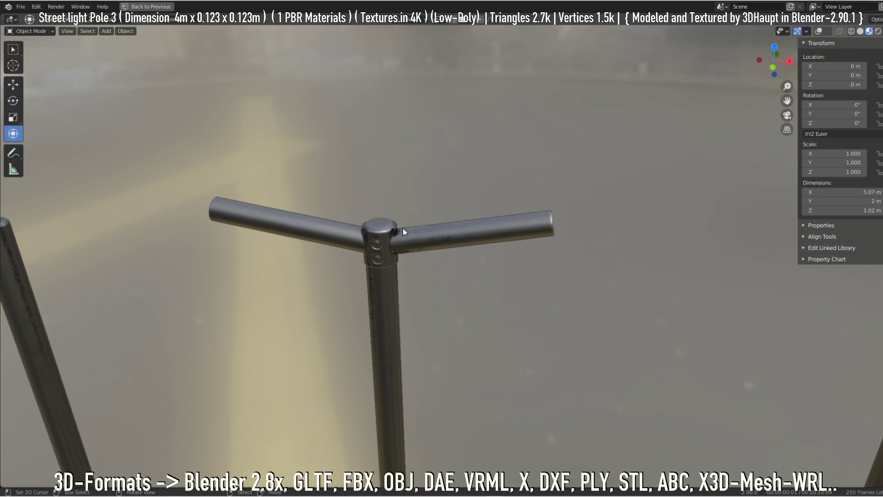 3D model Low-poly street light pole 3 VR / AR / low-poly | CGTrader