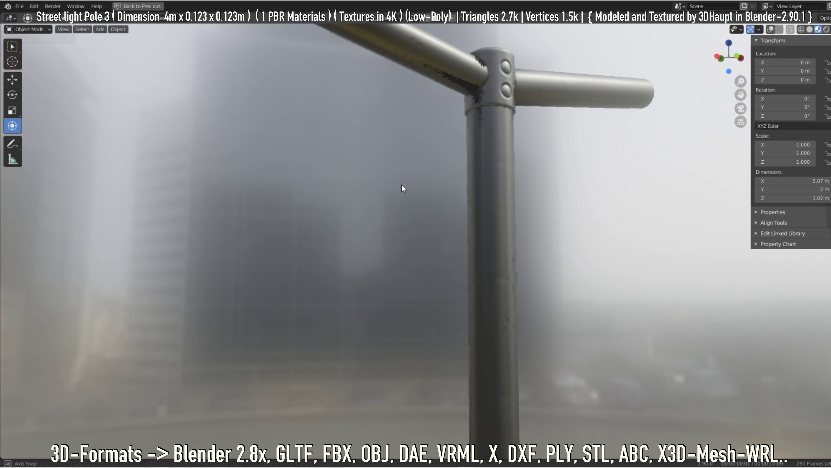 3D model Low-poly street light pole 3 VR / AR / low-poly | CGTrader