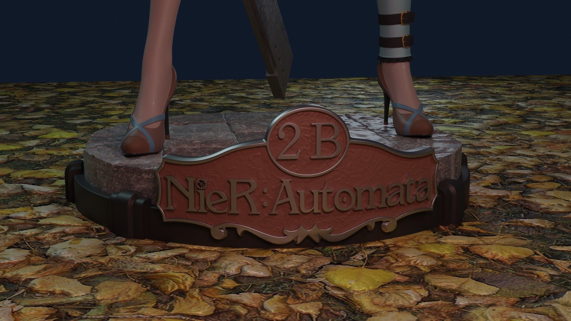 Nier Automata - 2B Kaine suit 3D model 3D printable | CGTrader