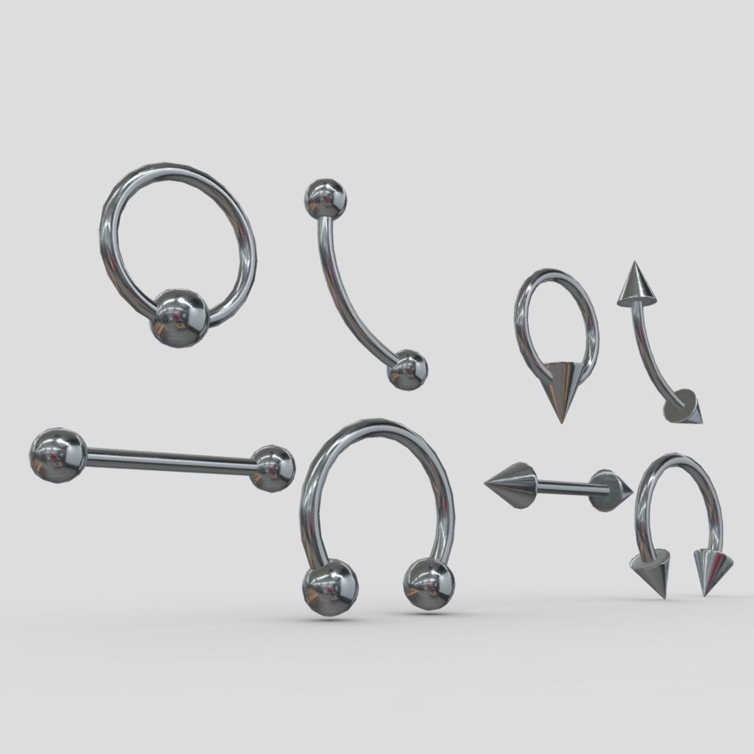 3D model Piercings Pack VR / AR / low-poly | CGTrader