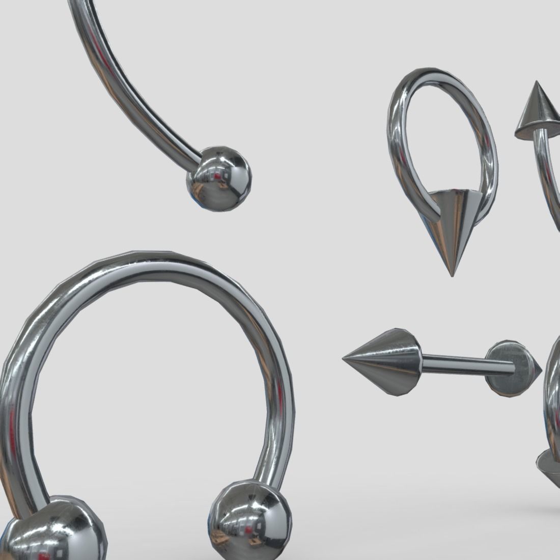 3D model Piercings Pack VR / AR / low-poly | CGTrader