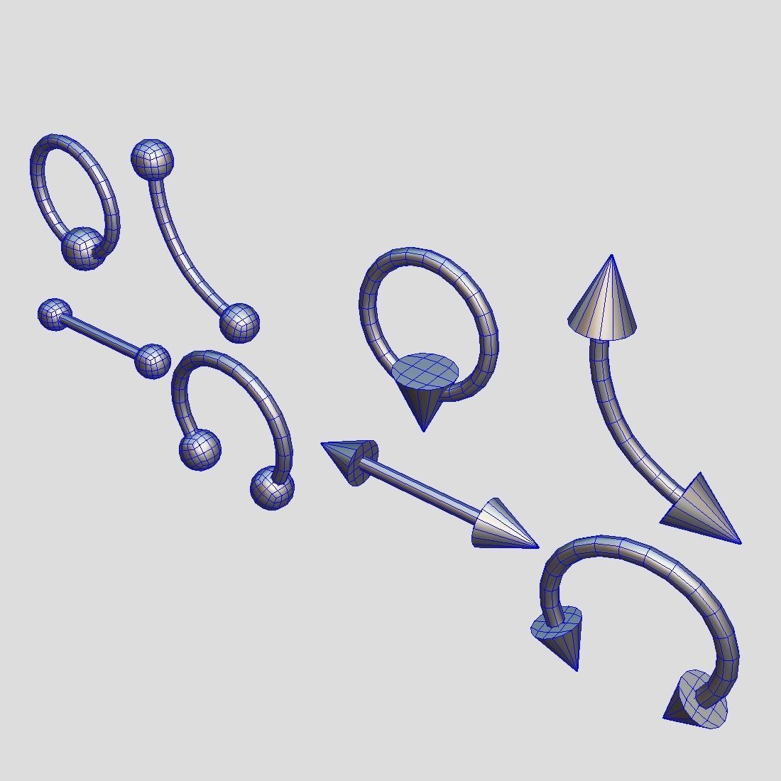 3D model Piercings Pack VR / AR / low-poly | CGTrader