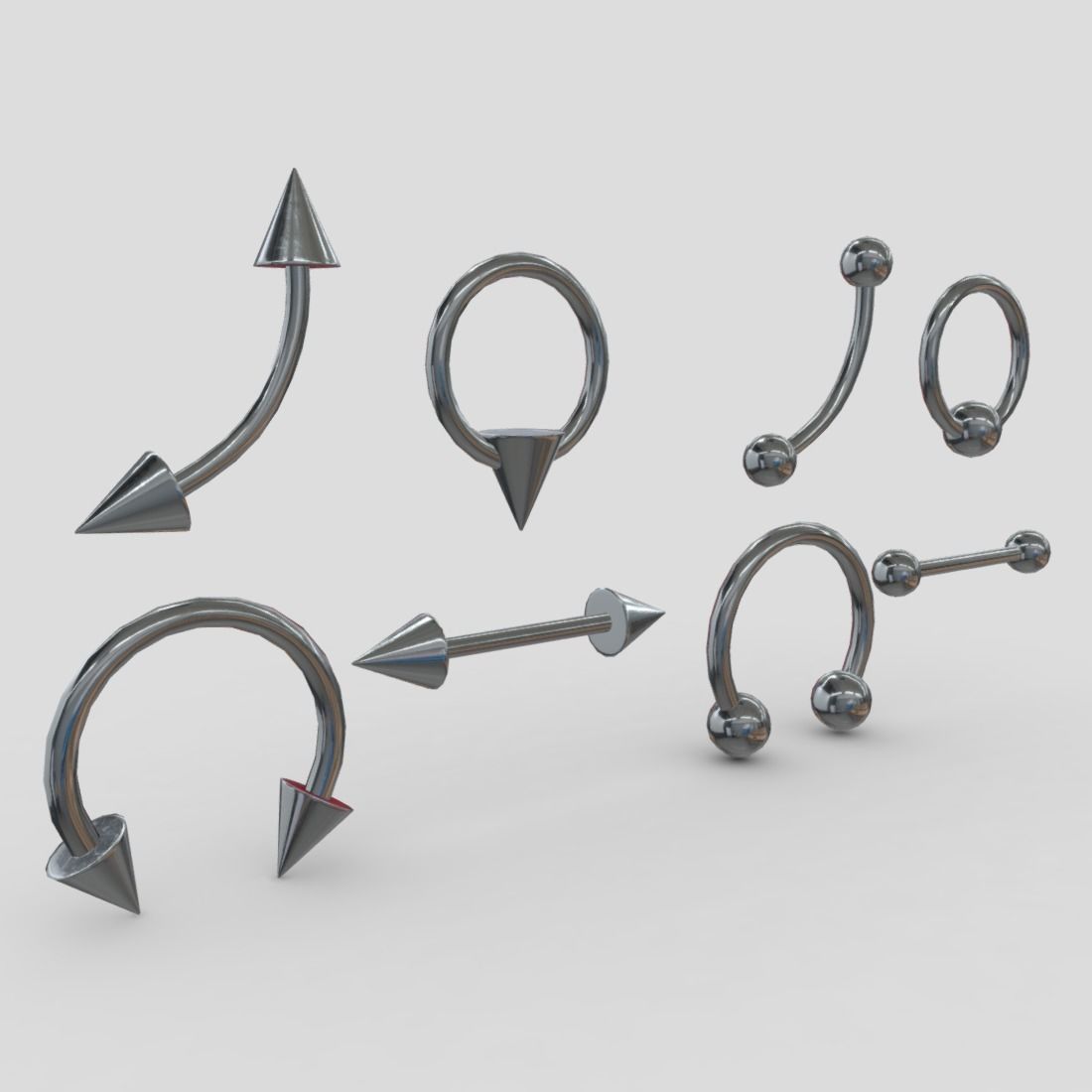 3D model Piercings Pack VR / AR / low-poly | CGTrader