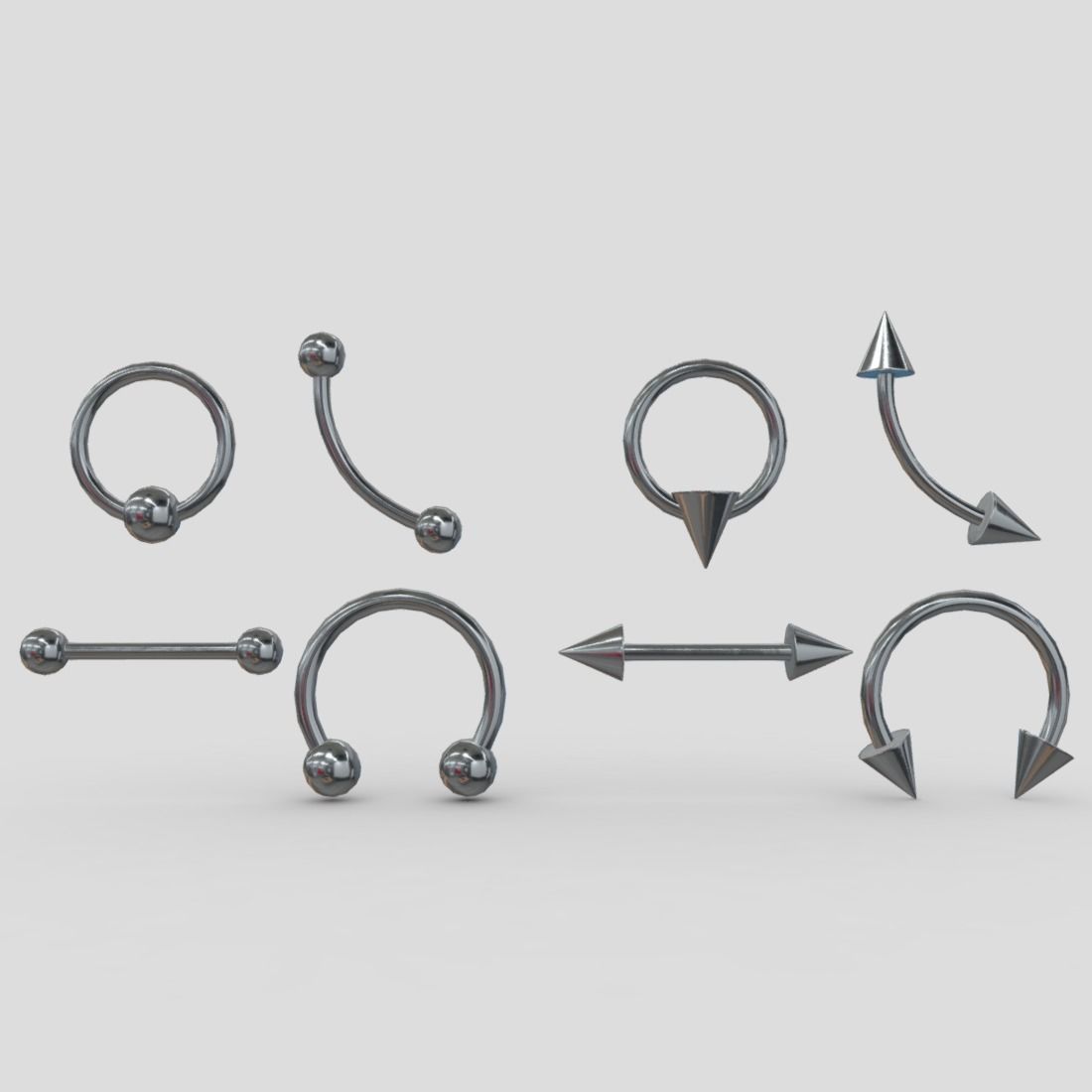 3D model Piercings Pack VR / AR / low-poly | CGTrader