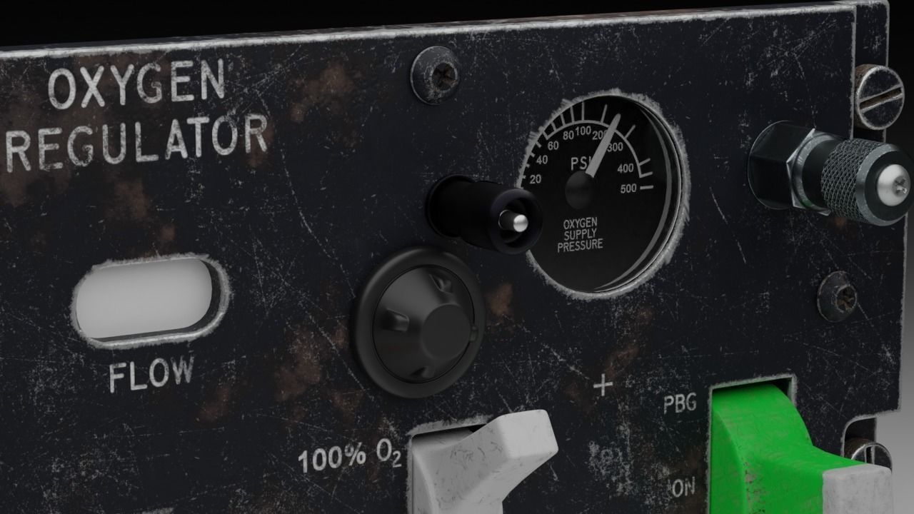 F16 Oxygen Regulator Panel 3D model rigged | CGTrader
