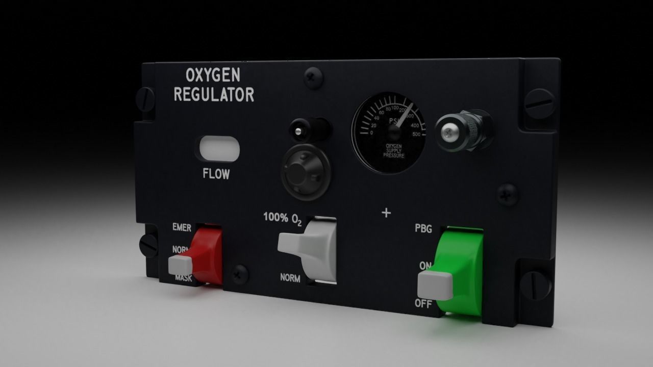 F16 Oxygen Regulator Panel 3D model rigged | CGTrader
