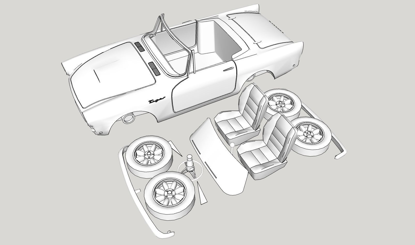 Sunbeam tiger 1966 printable model 3D model 3D printable | CGTrader