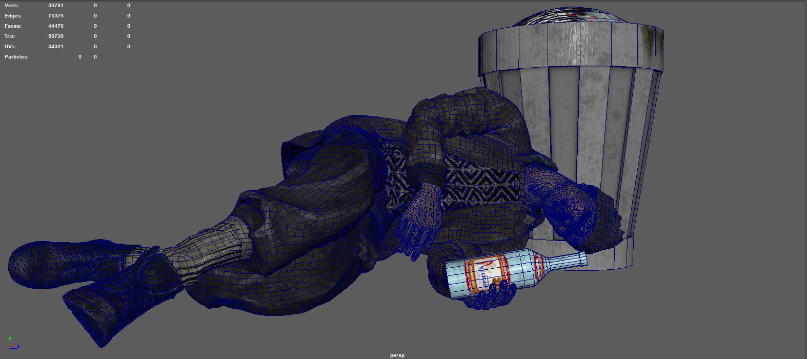 HOMELESS ALCOHOLIC pose 3D model | CGTrader