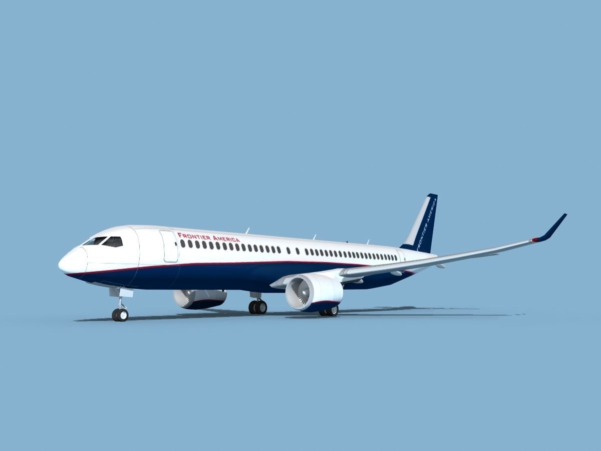 Airbus A320-300 Frontiers America 3D model rigged | CGTrader