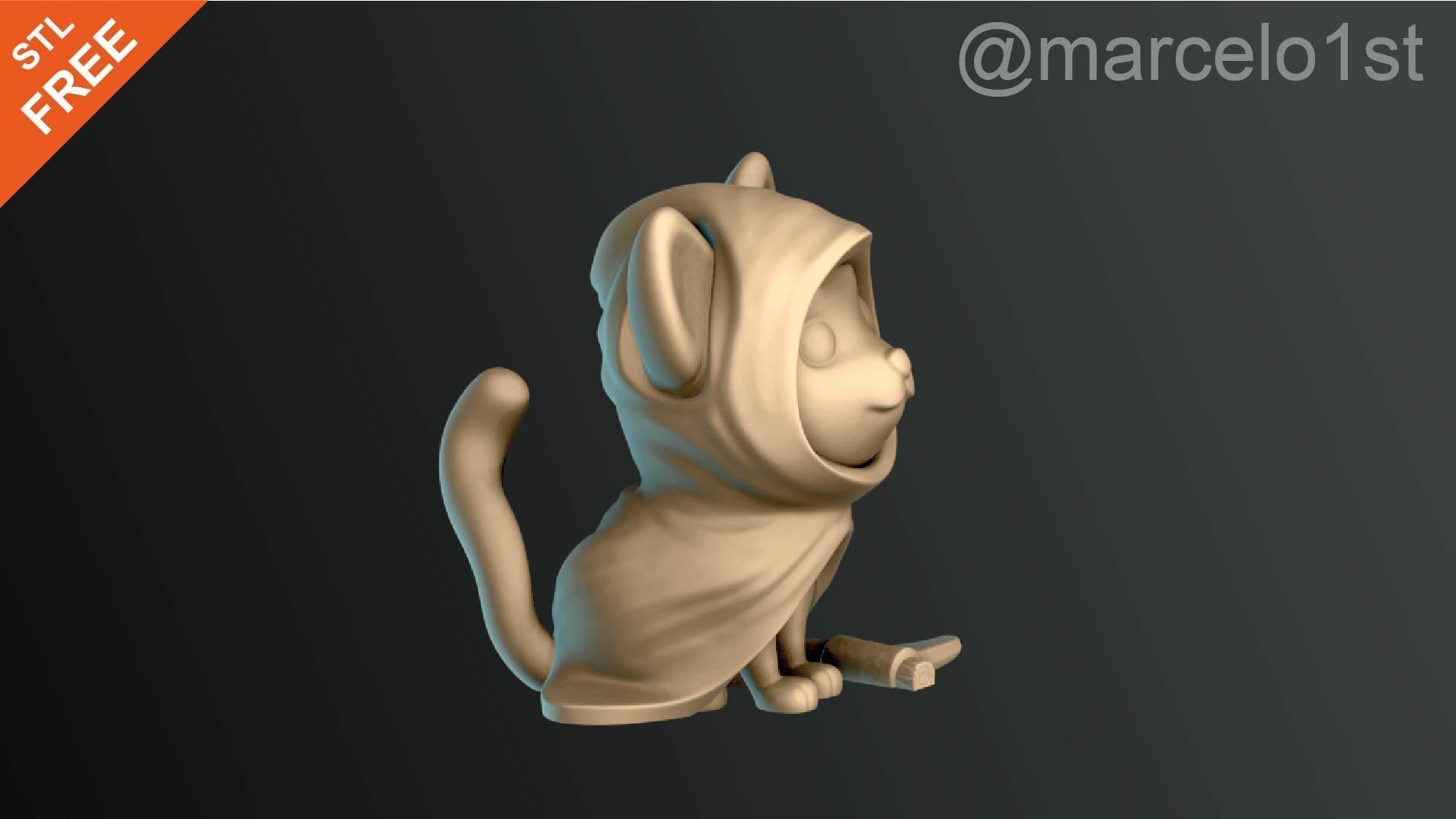 Halloween Cat Reaper free 3D model 3D printable | CGTrader