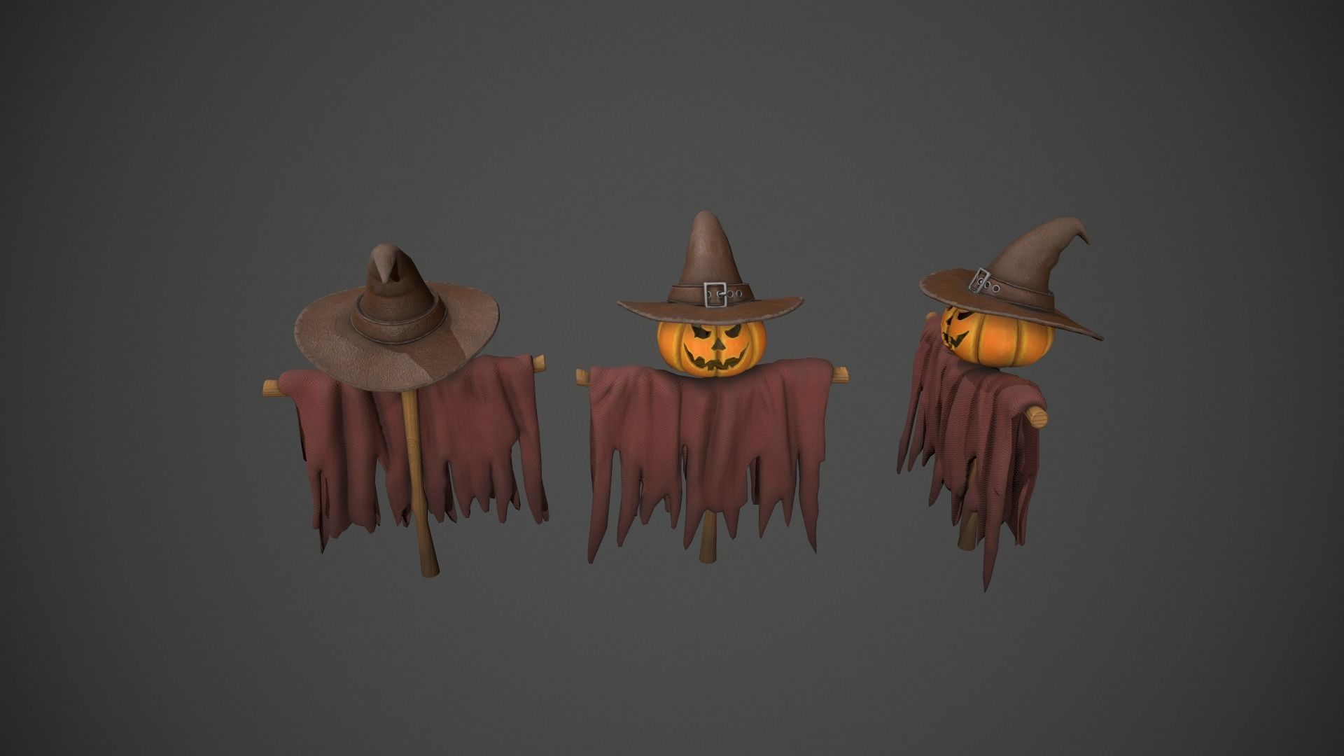 3D model Pumpkin Scarecrow VR / AR / low-poly | CGTrader