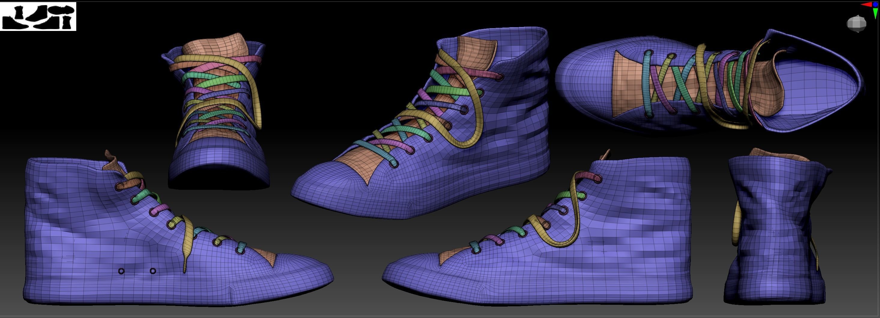 3D model Converse Shoe grudge texture VR / AR / low-poly | CGTrader